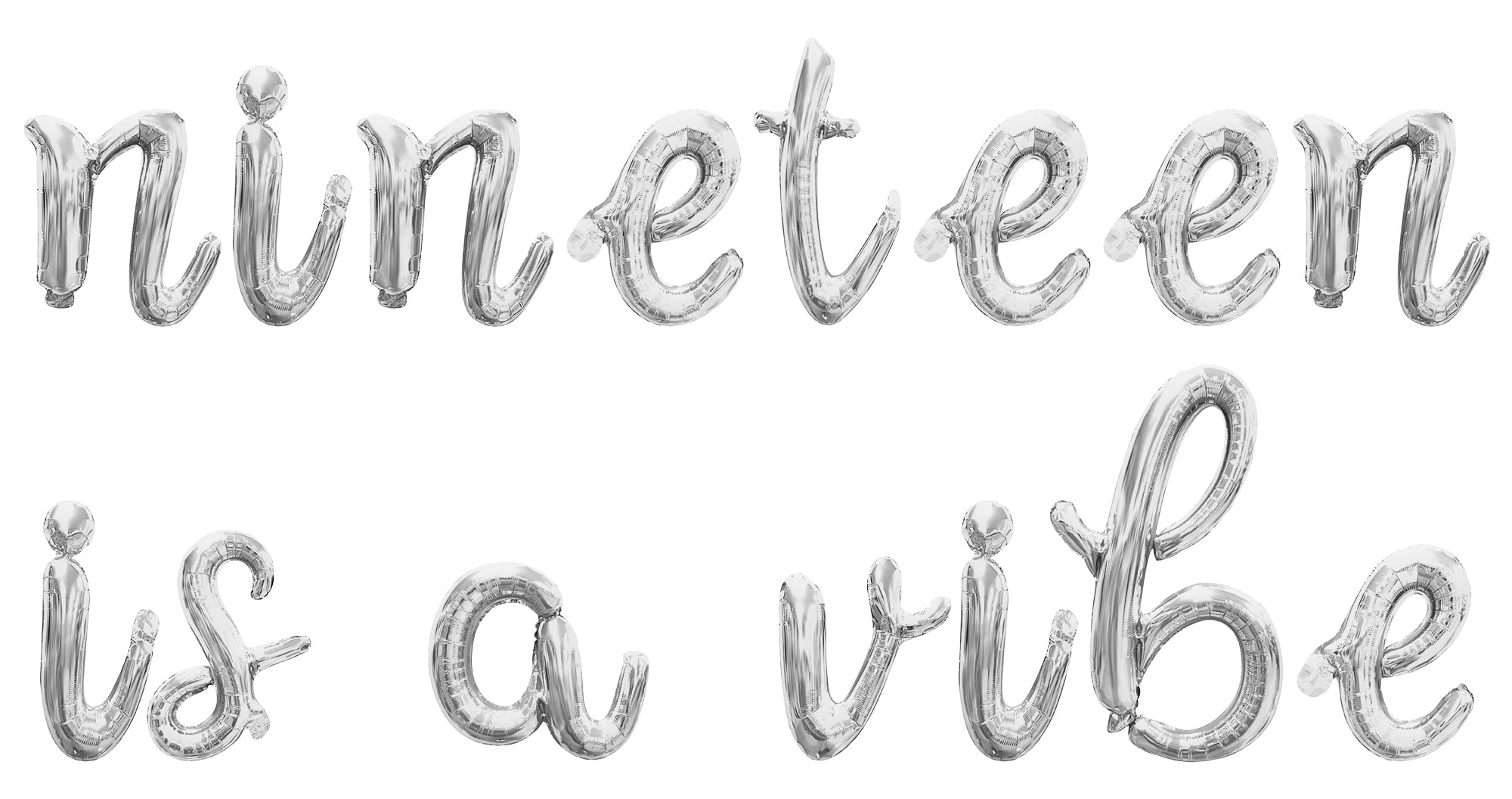 Cursive Script Letter Balloons - NINETEEN IS A VIBE 16" Inch Alphabet ...