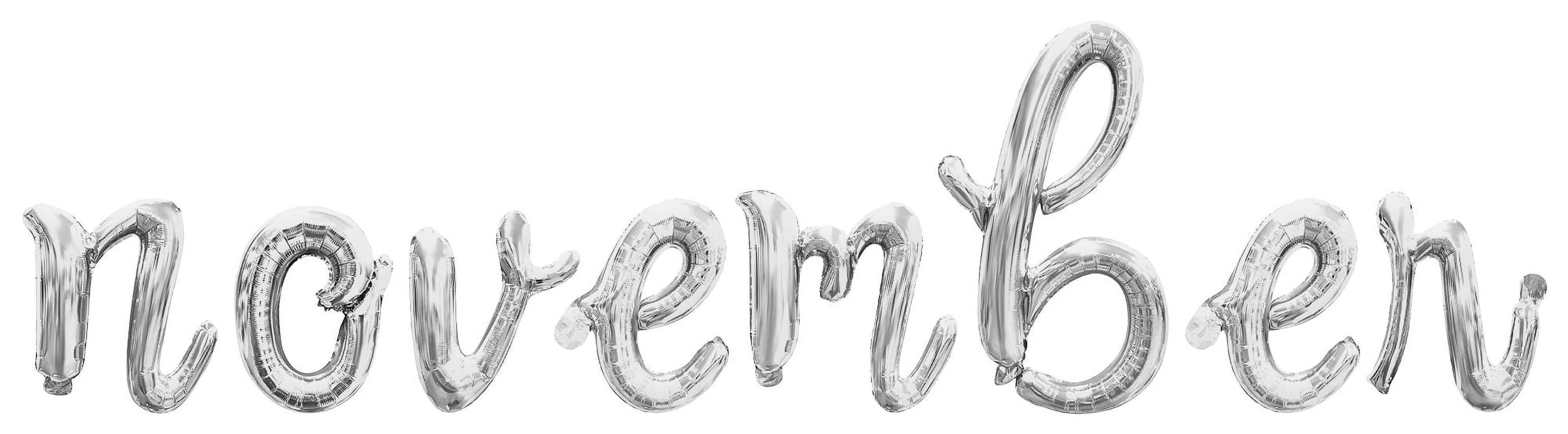 Cursive Script Letter Balloons - NOVEMBER 16" Inch Alphabet Letters ...