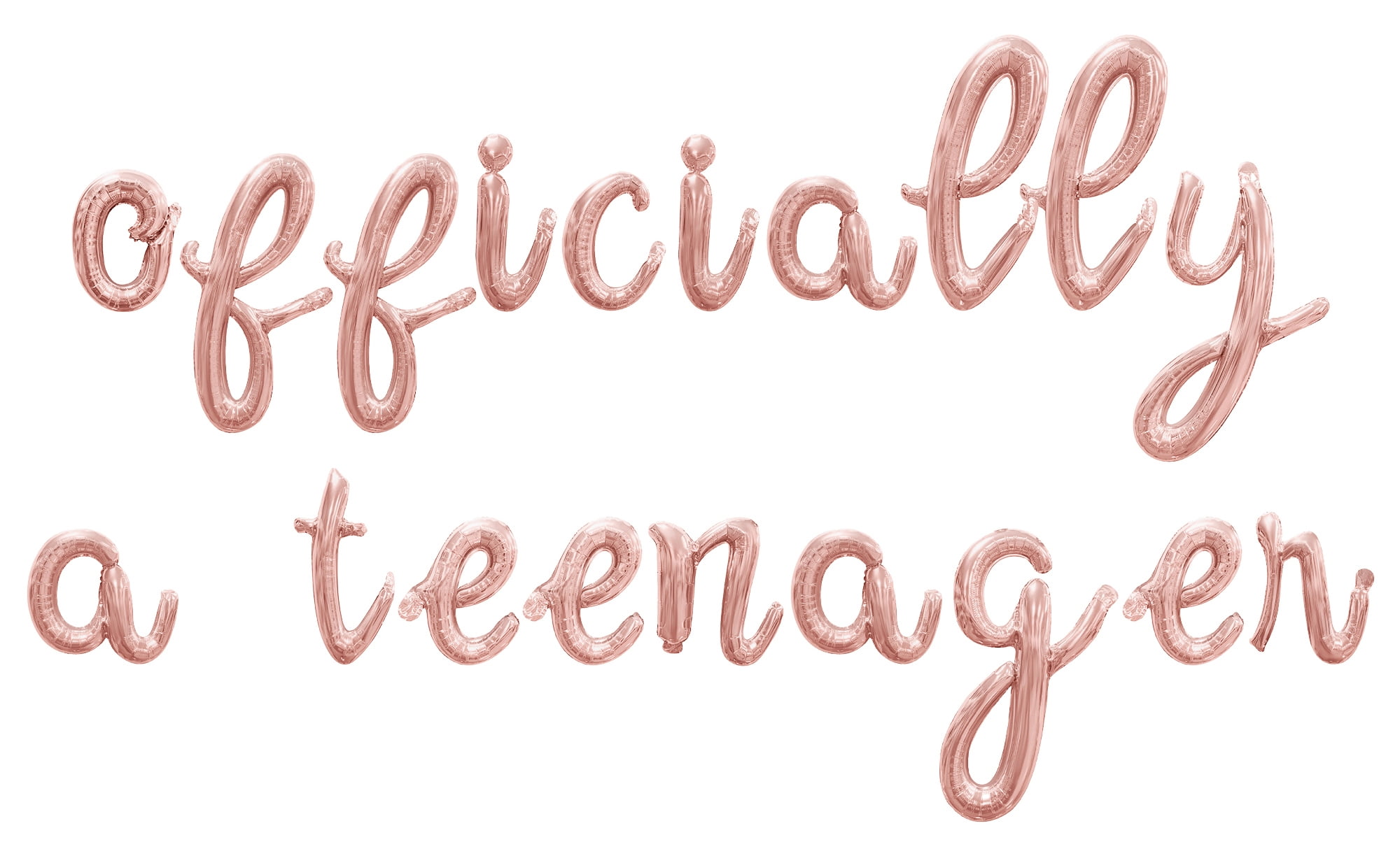 Cursive Script Letter Balloons - OFFICIALLY A TEENAGER 16" Inch ...
