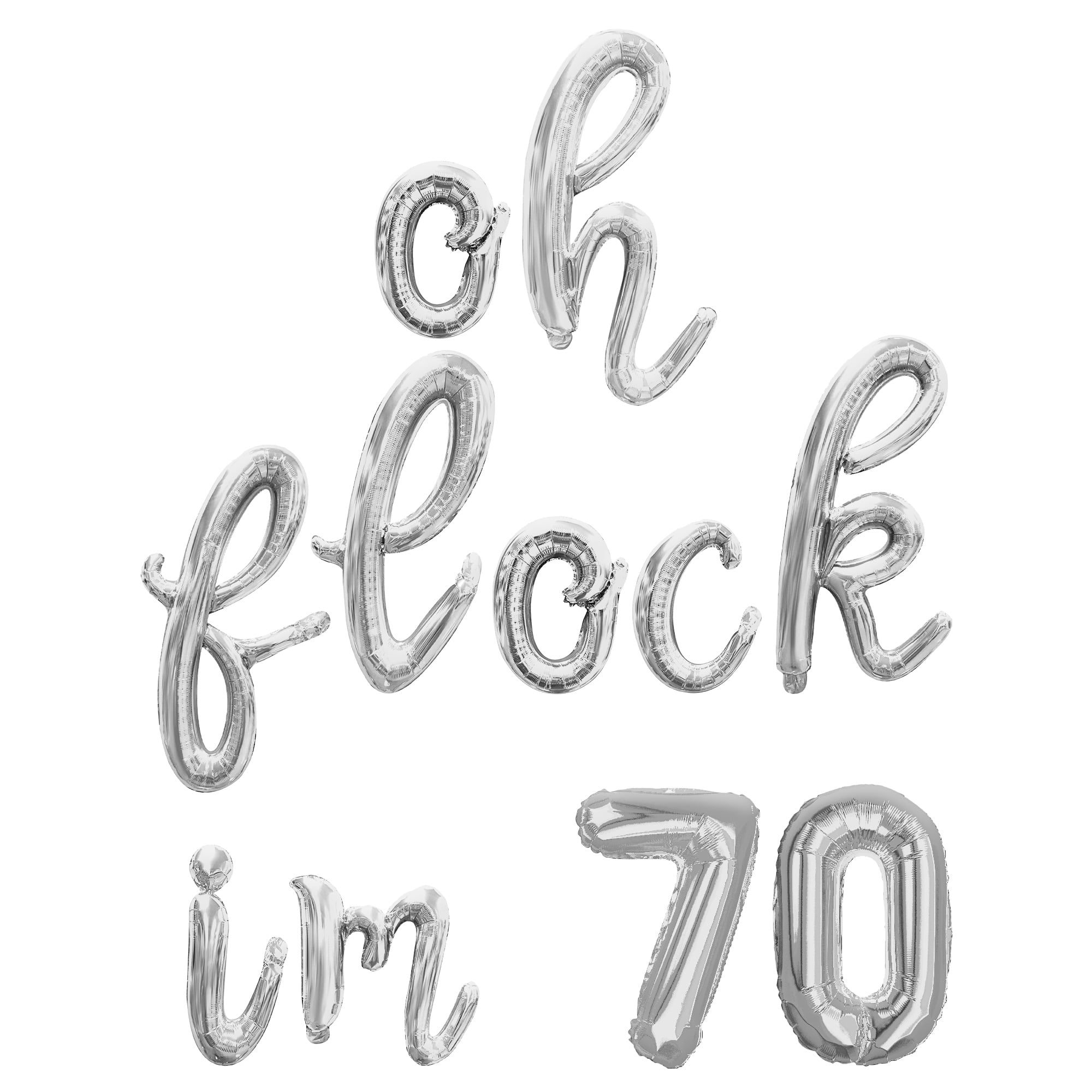 Cursive Script Letter Balloons - OH FLOCK IM 70 16" Inch Alphabet ...