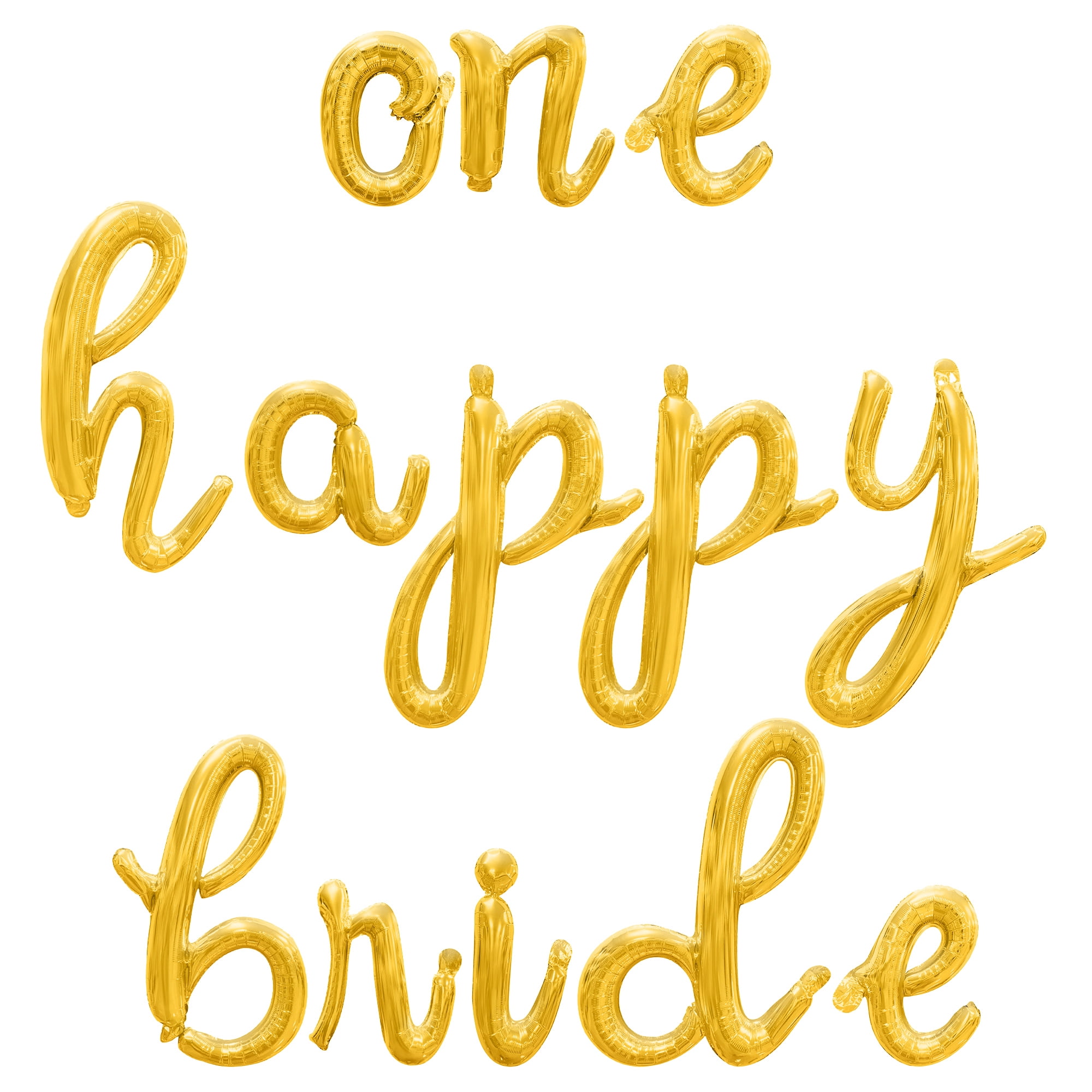 Cursive Script Letter Balloons - ONE HAPPY BRIDE 16" Inch Alphabet ...
