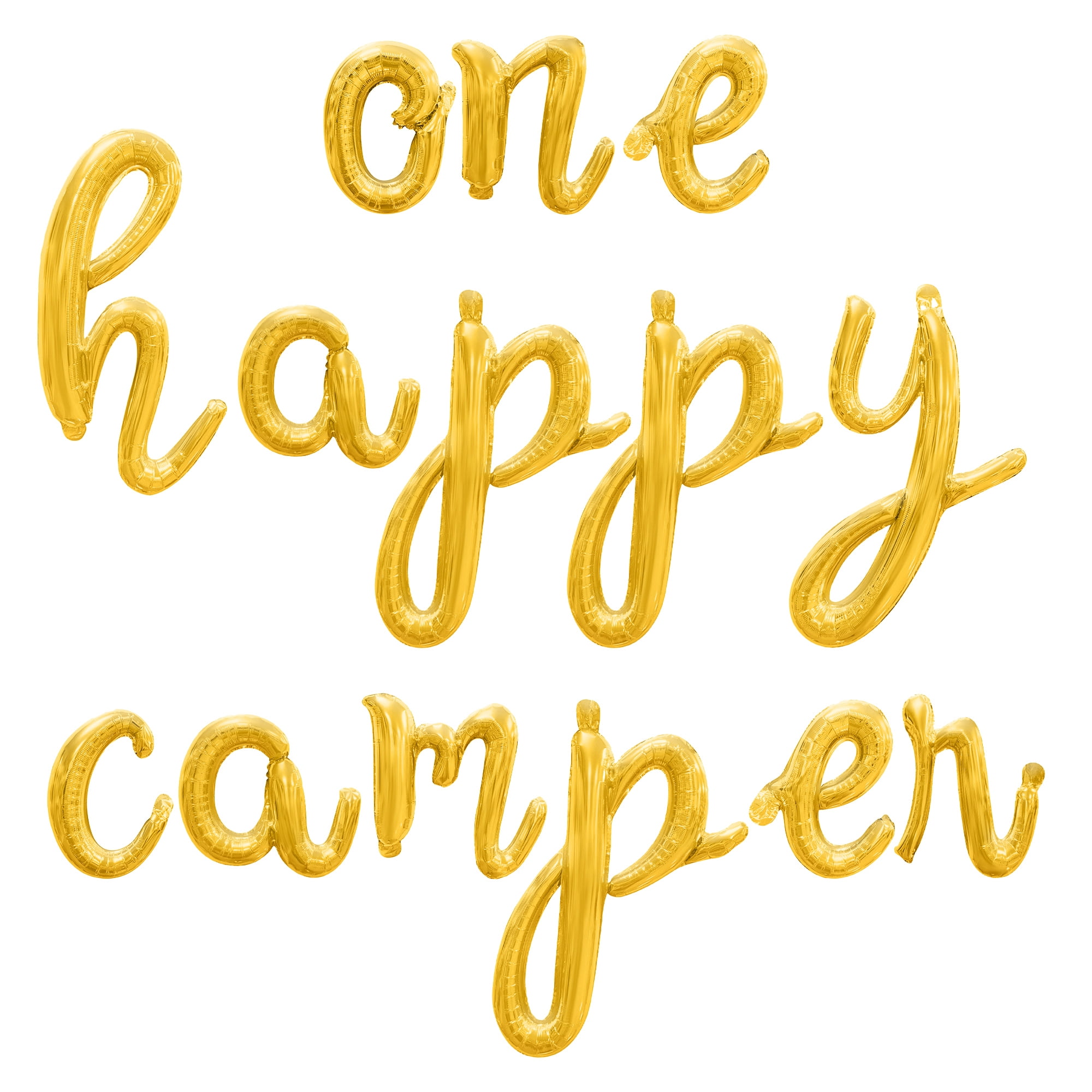 Cursive Script Letter Balloons - ONE HAPPY CAMPER 16" Inch Alphabet ...