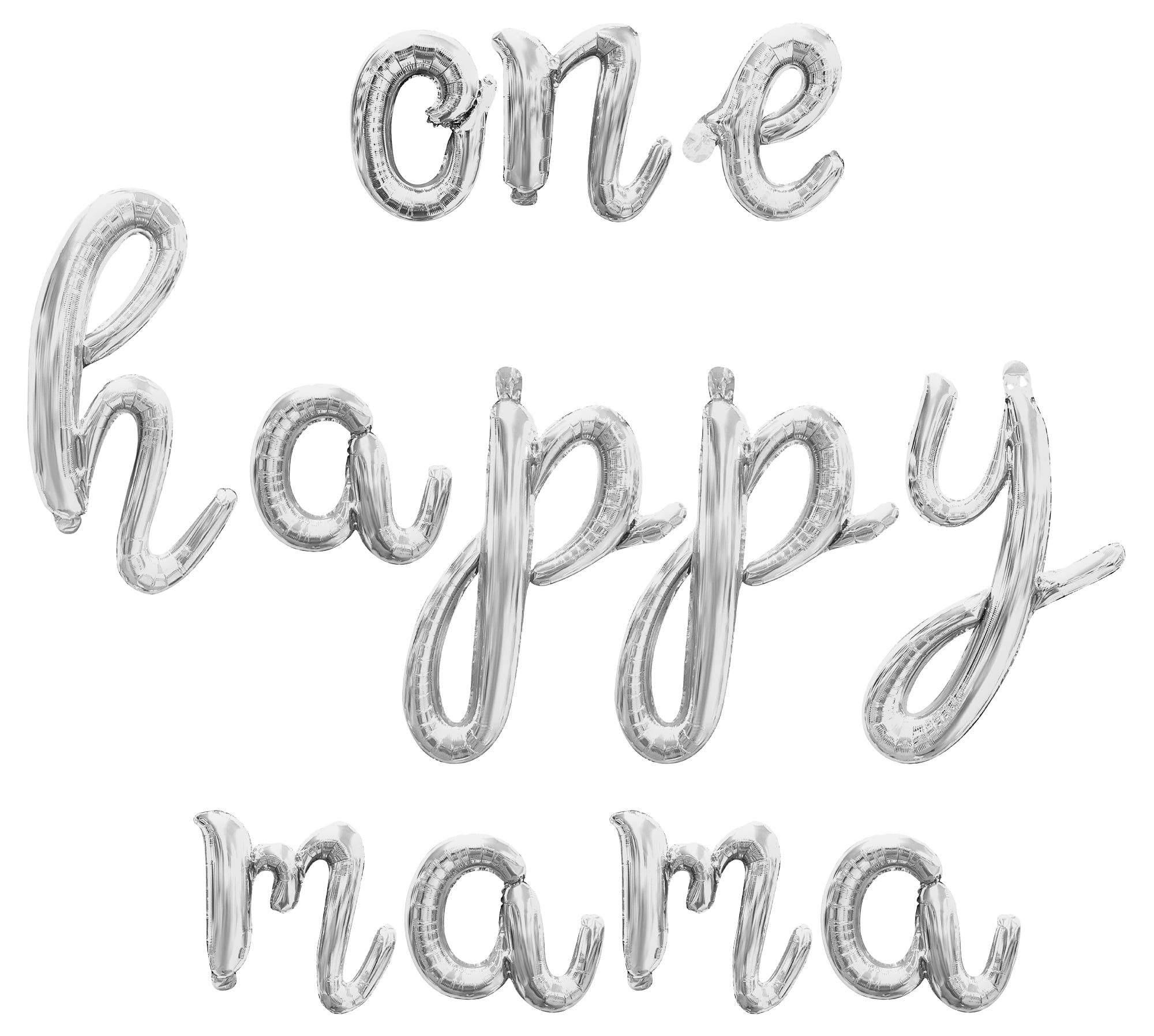 Cursive Script Letter Balloons - ONE HAPPY MAMA 16" Inch Alphabet ...