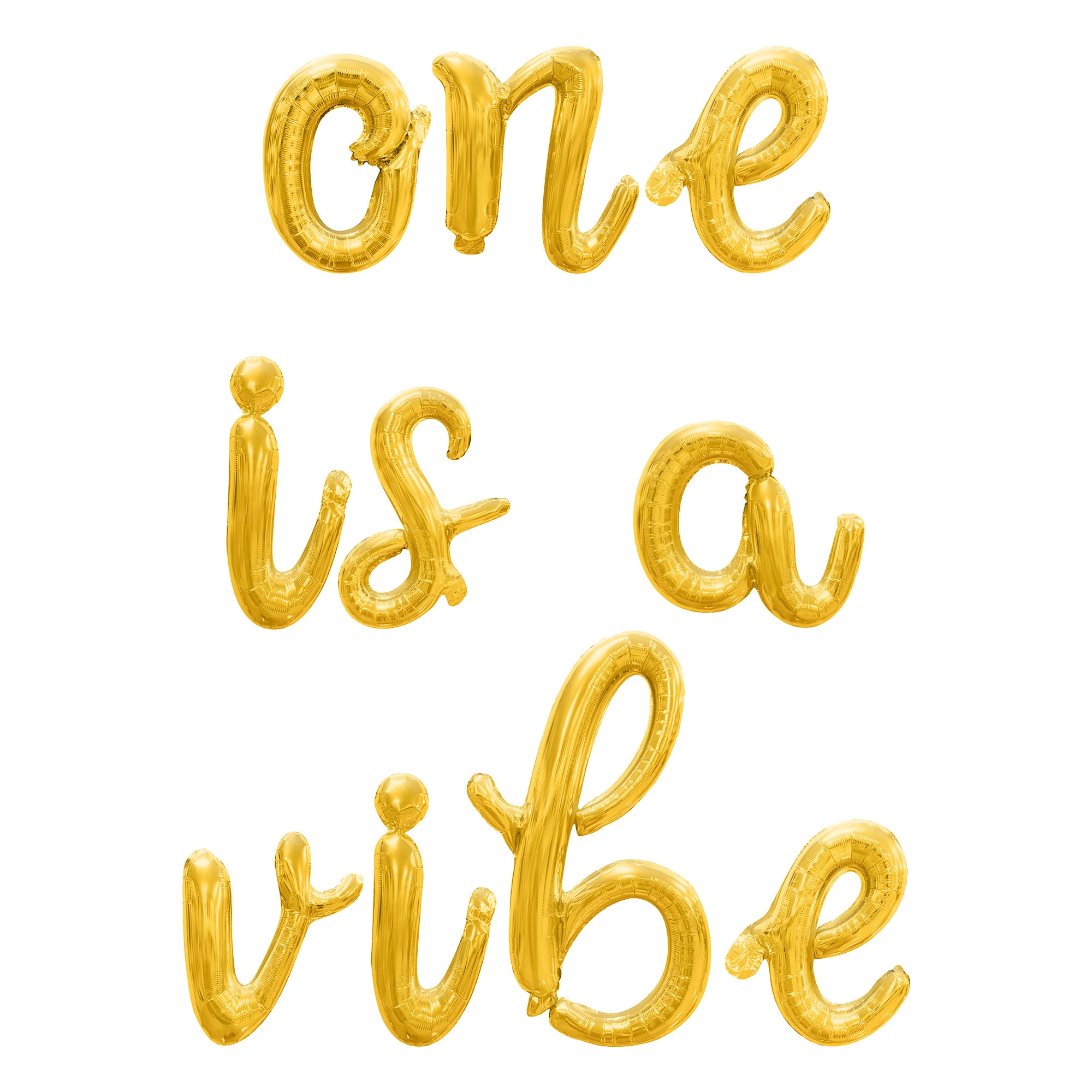 Cursive Script Letter Balloons - ONE IS A VIBE 16" Inch Alphabet ...