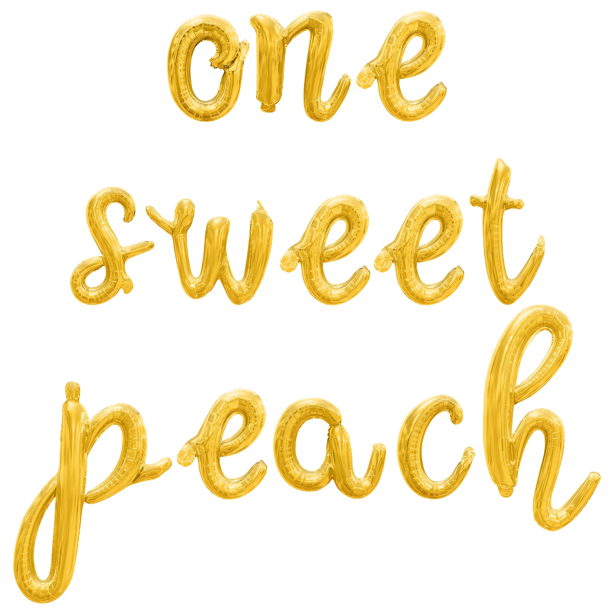 Cursive Script Letter Balloons - ONE SWEET PEACH 16" Inch Alphabet ...