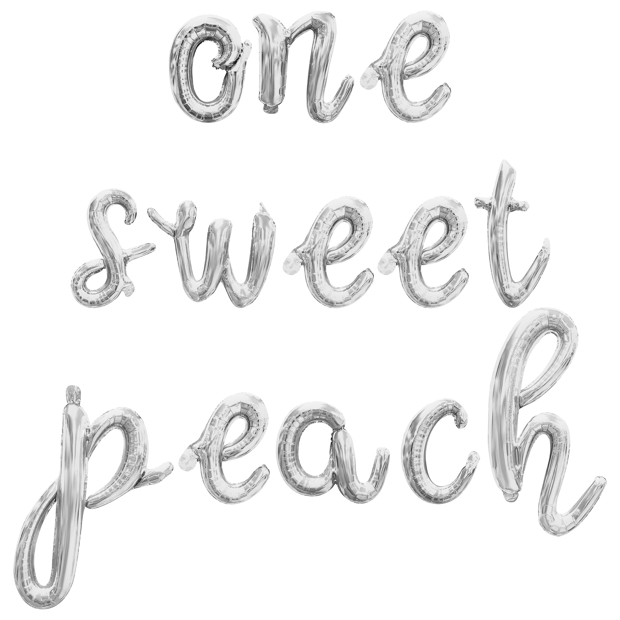 Cursive Script Letter Balloons - ONE SWEET PEACH 16" Inch Alphabet ...