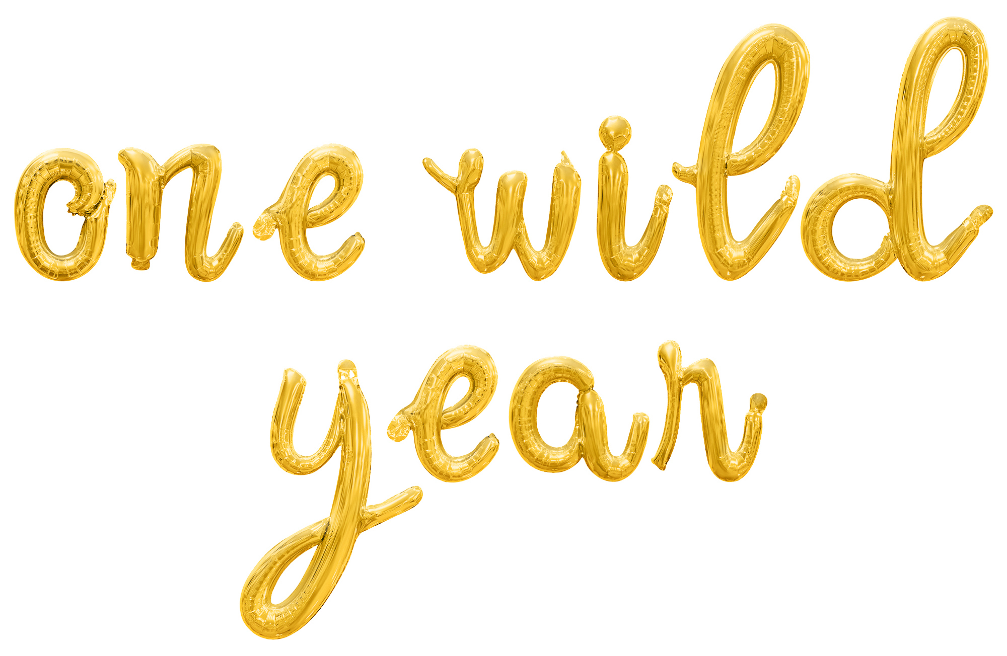 Cursive Script Letter Balloons - ONE WILD YEAR 16" Inch Alphabet ...