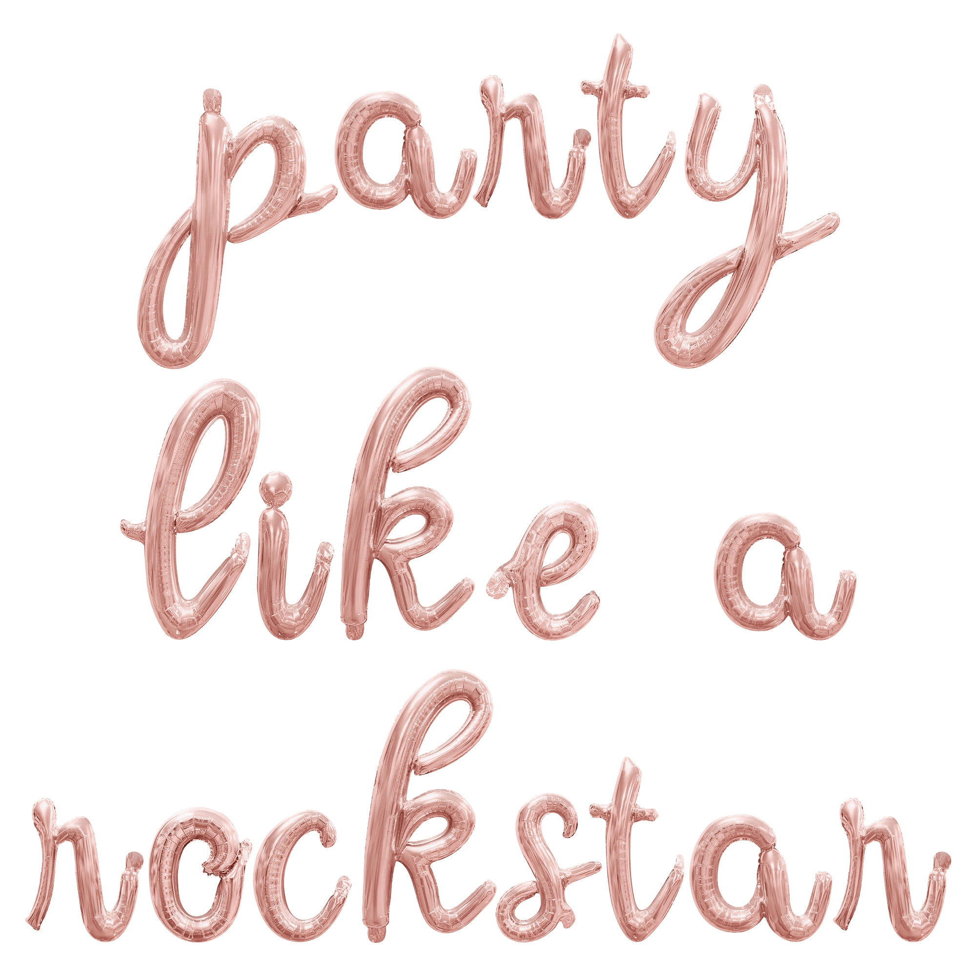 Cursive Script Letter Balloons - PARTY LIKE A ROCKSTAR 16" Inch ...