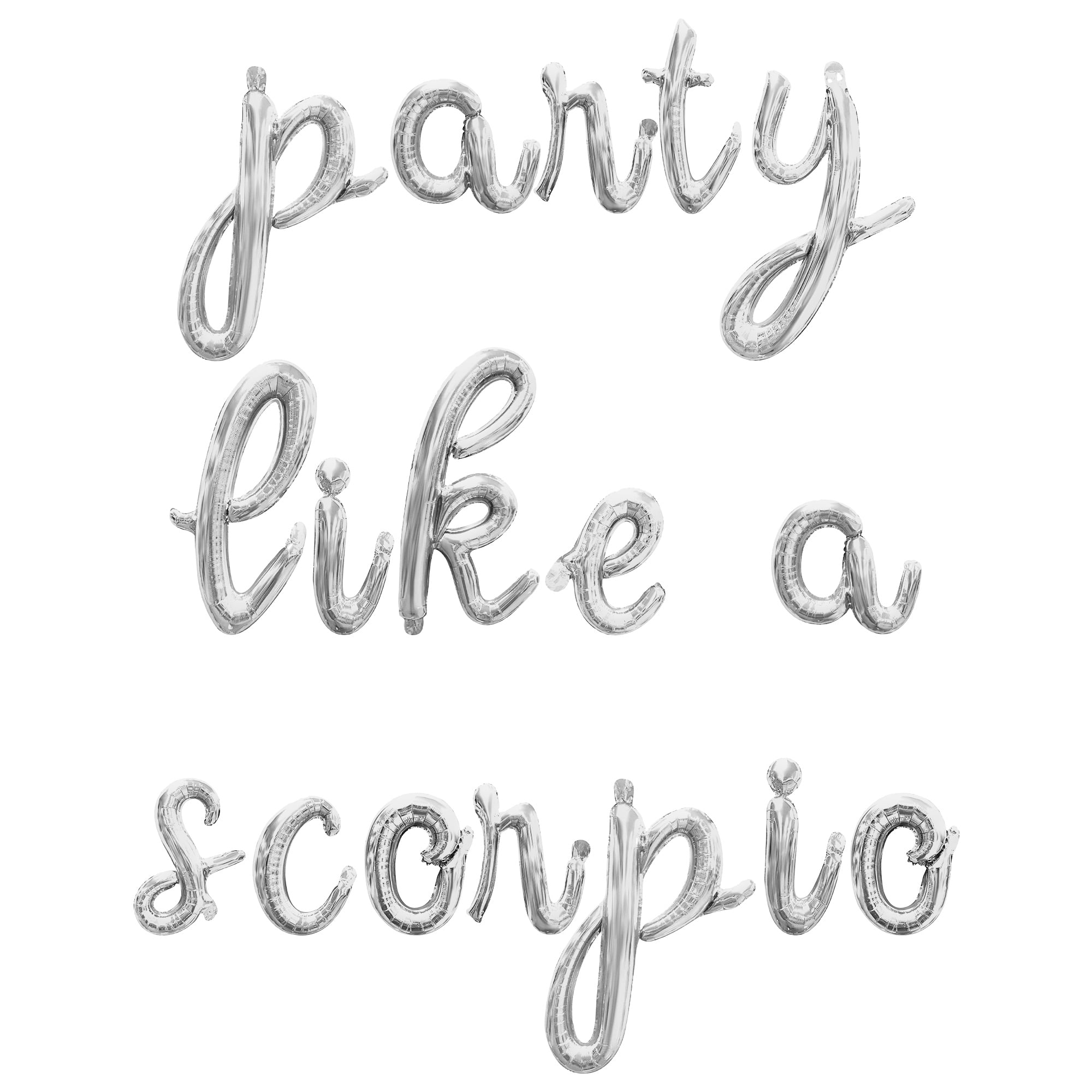 Cursive Script Letter Balloons - PARTY LIKE A SCORPIO 16" Inch Alphabet ...