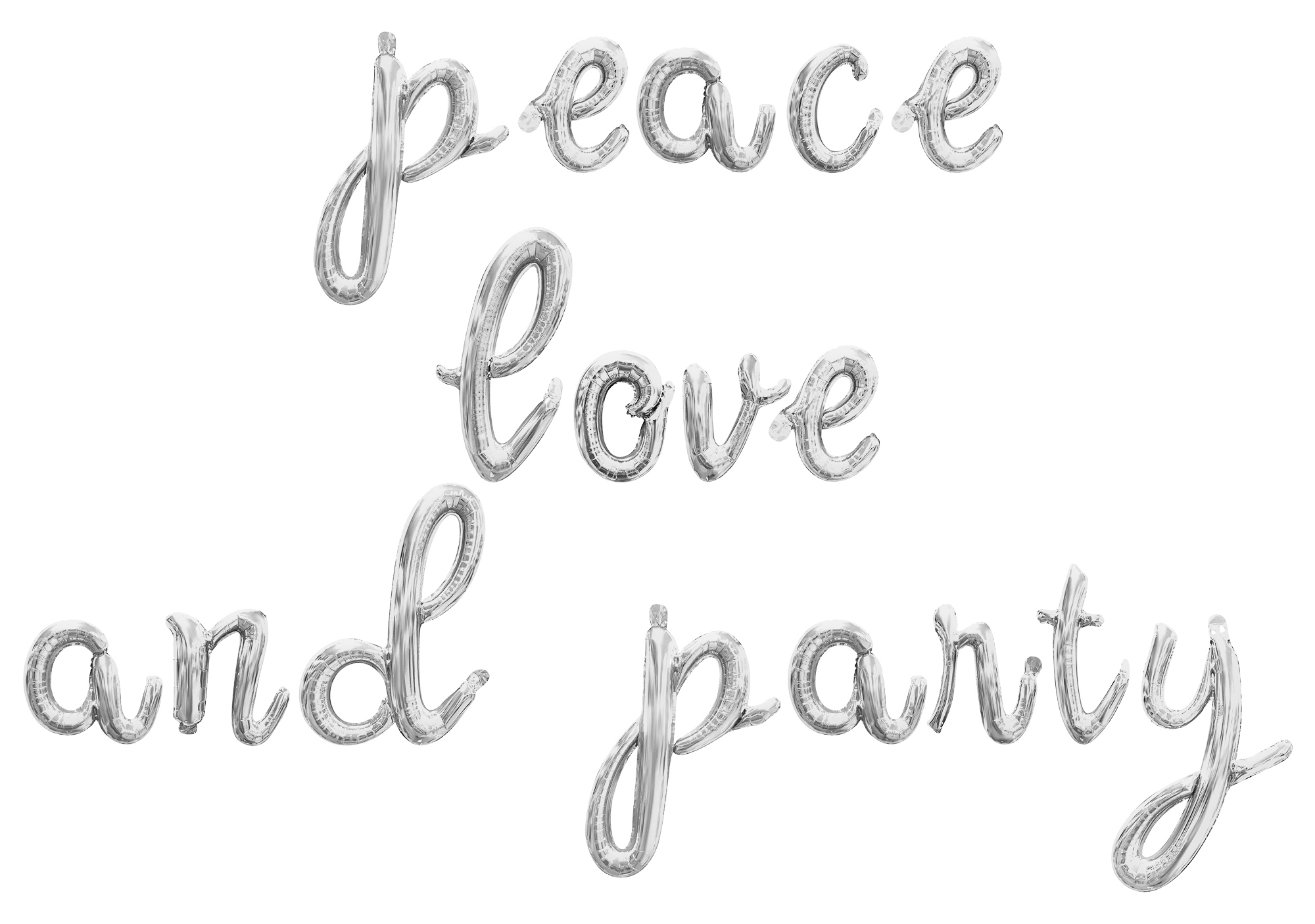 Cursive Script Letter Balloons - PEACE LOVE AND PARTY 16" Inch Alphabet ...