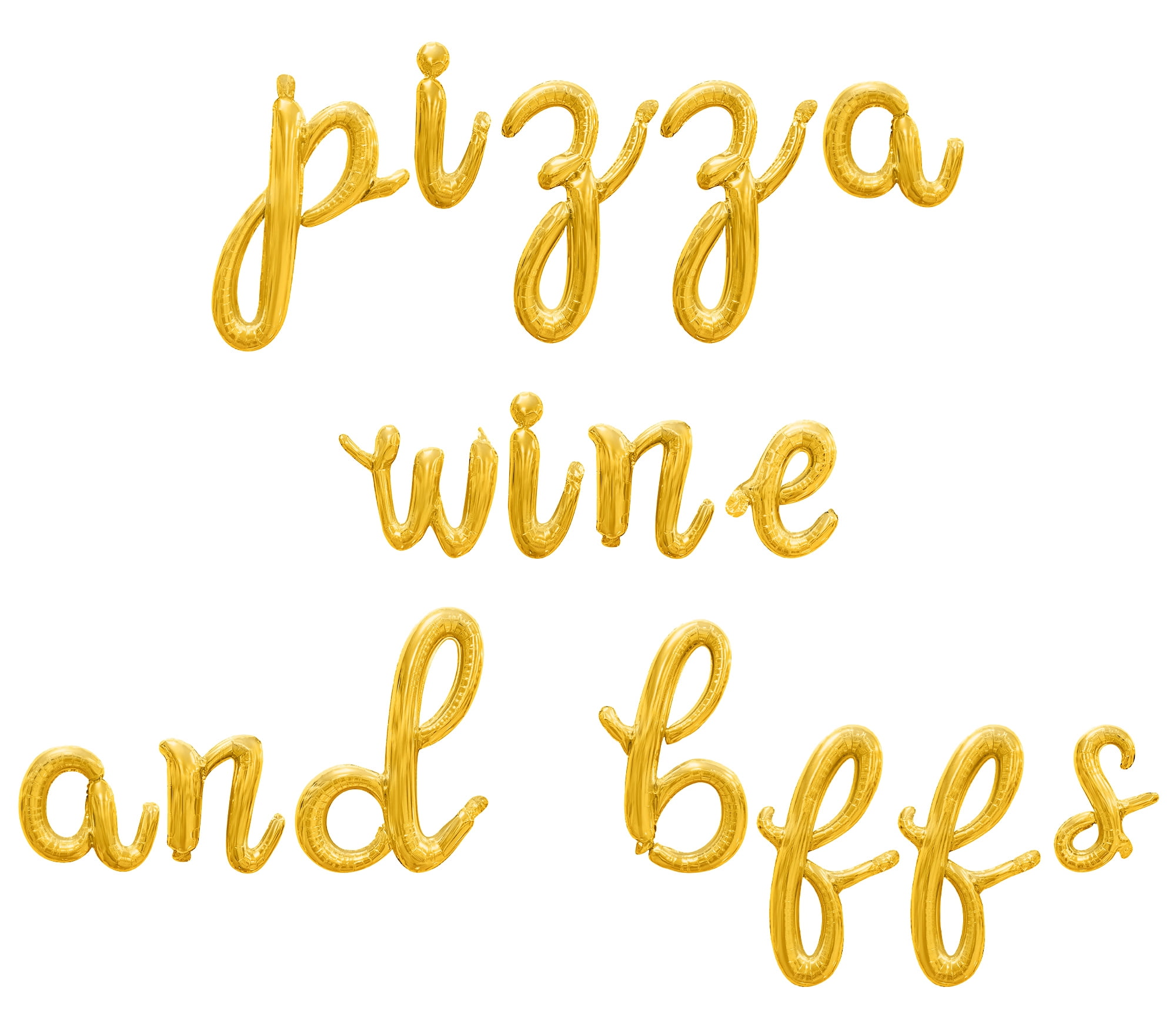 Cursive Script Letter Balloons - PIZZA WINE AND BFFS 16" Inch Alphabet ...