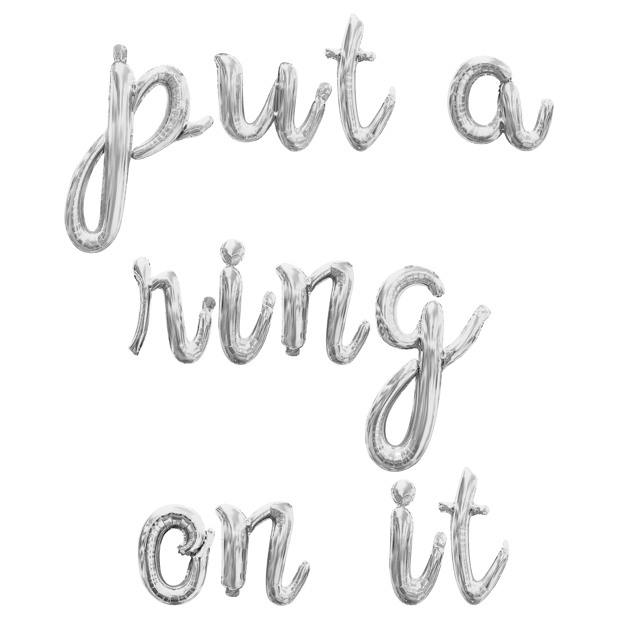 Cursive Script Letter Balloons - PUT A RING ON IT 16" Inch Alphabet ...