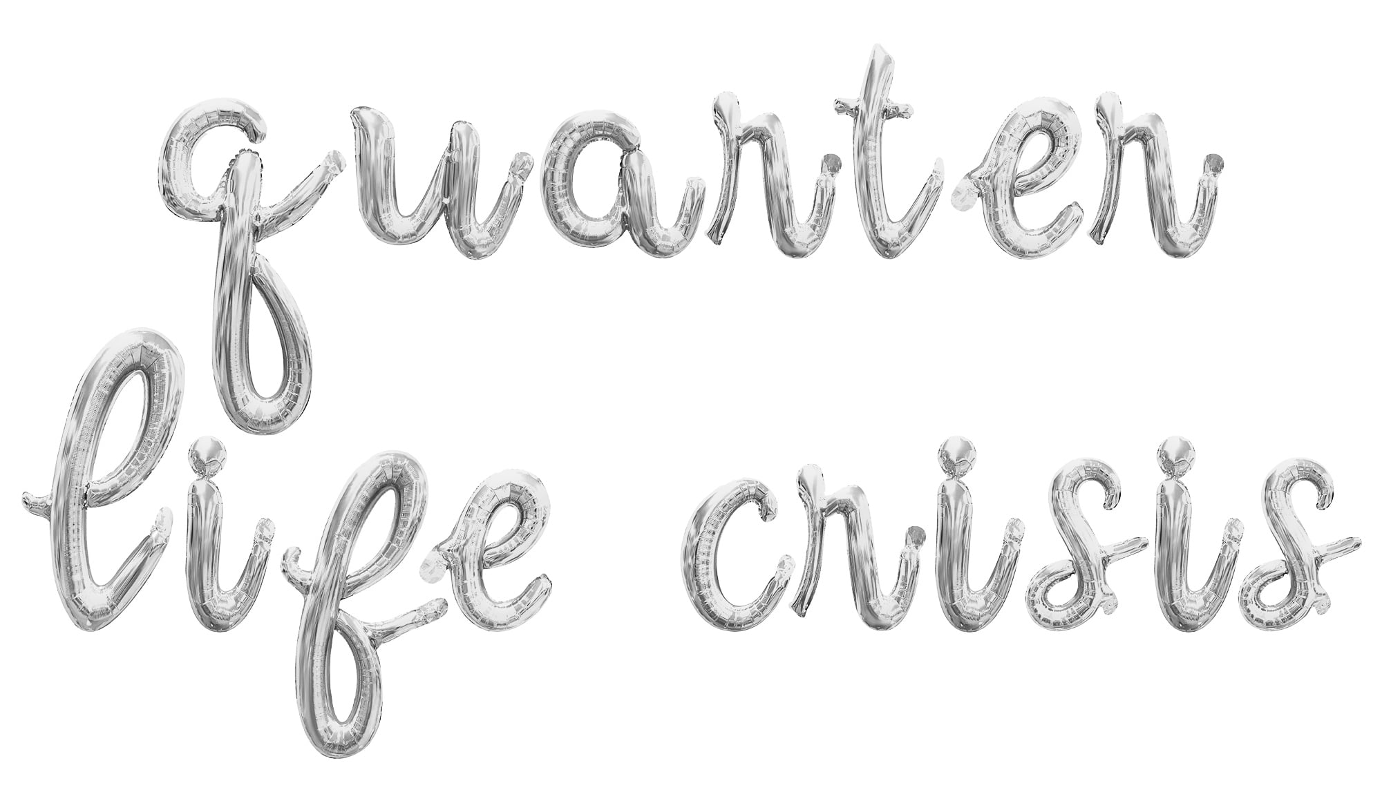 Cursive Script Letter Balloons - QUARTER LIFE CRISIS 16" Inch Alphabet ...