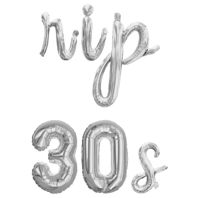 Cursive Script Letter Balloons - RIP 30S 16" Inch Alphabet Letters Foil ...