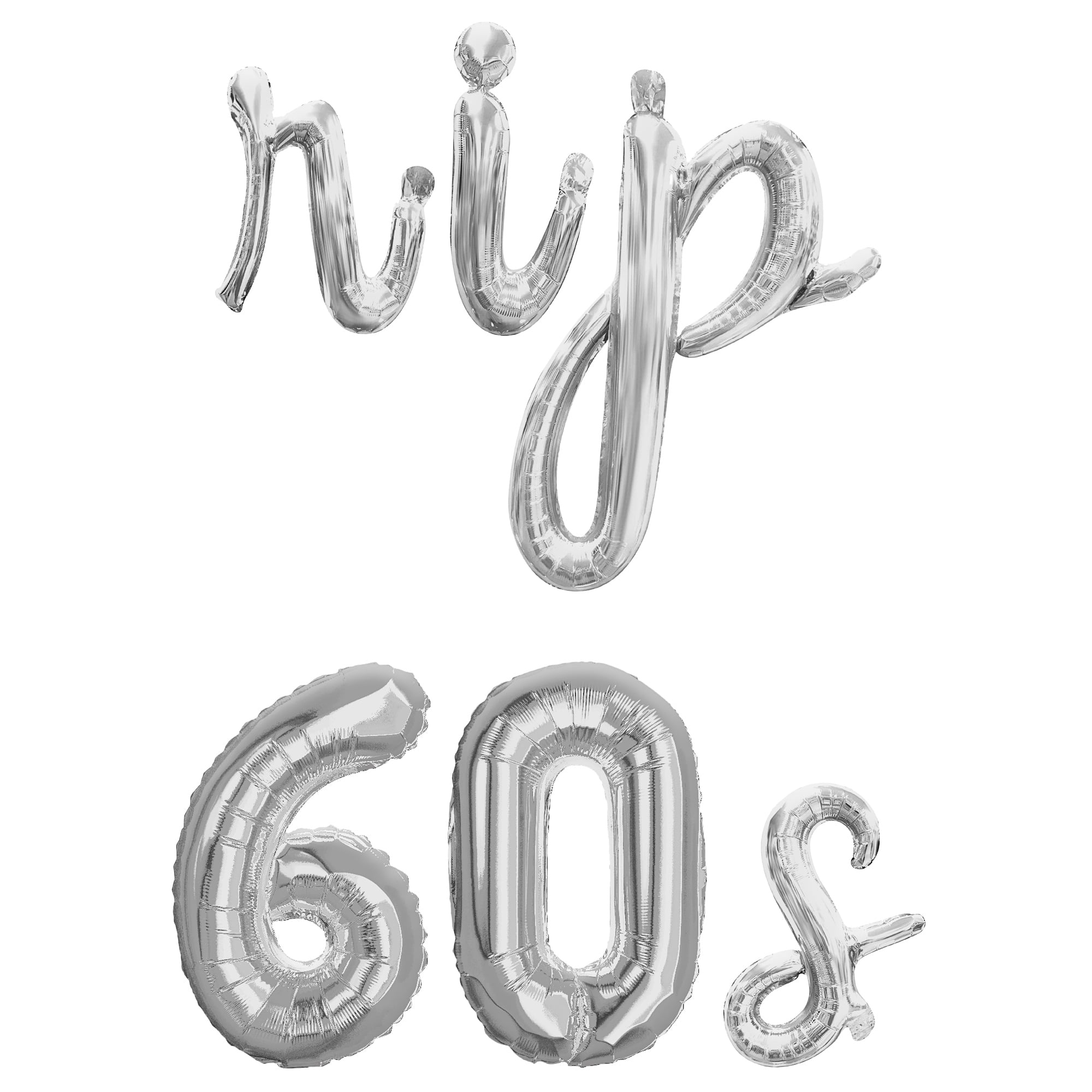 Cursive Script Letter Balloons - RIP 60S 16" Inch Alphabet Letters Foil ...