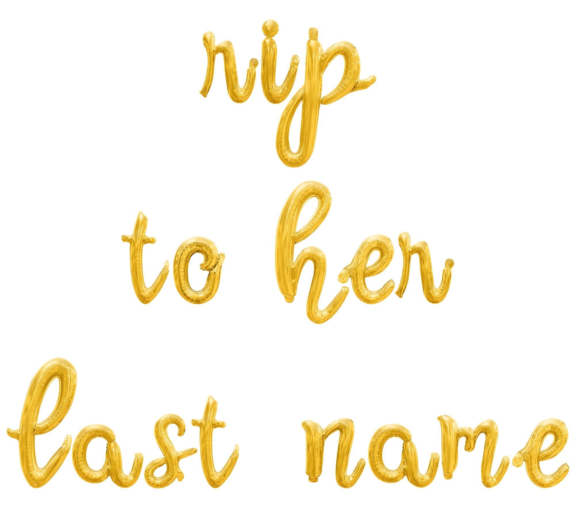 Cursive Script Letter Balloons - RIP TO HER LAST NAME 16" Inch Alphabet ...