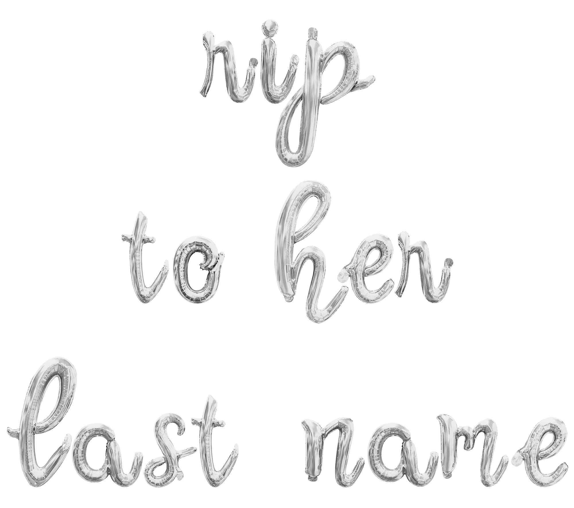 Cursive Script Letter Balloons - RIP TO HER LAST NAME 16" Inch Alphabet ...