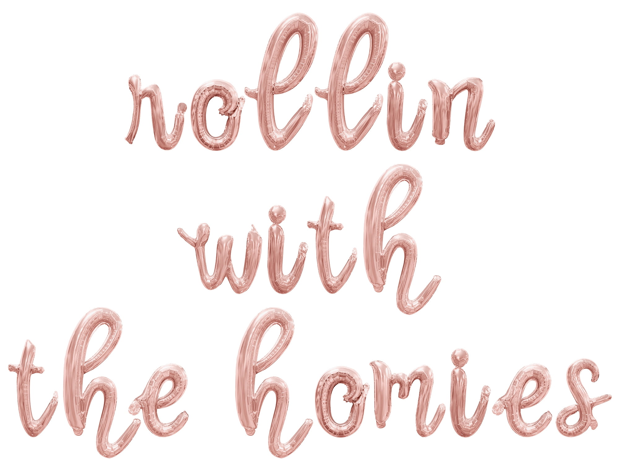 Cursive Script Letter Balloons - ROLLIN WITH THE HOMIES 16" Inch ...