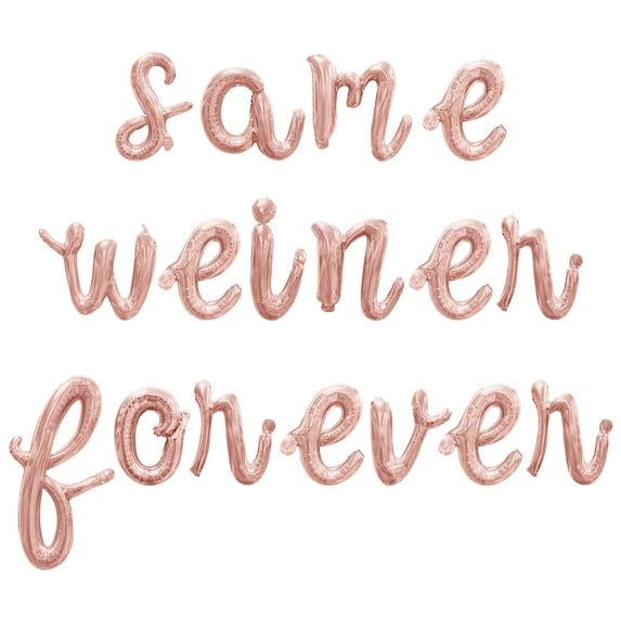 Cursive Script Letter Balloons - SAME WEINER FOREVER 16" Inch Alphabet ...
