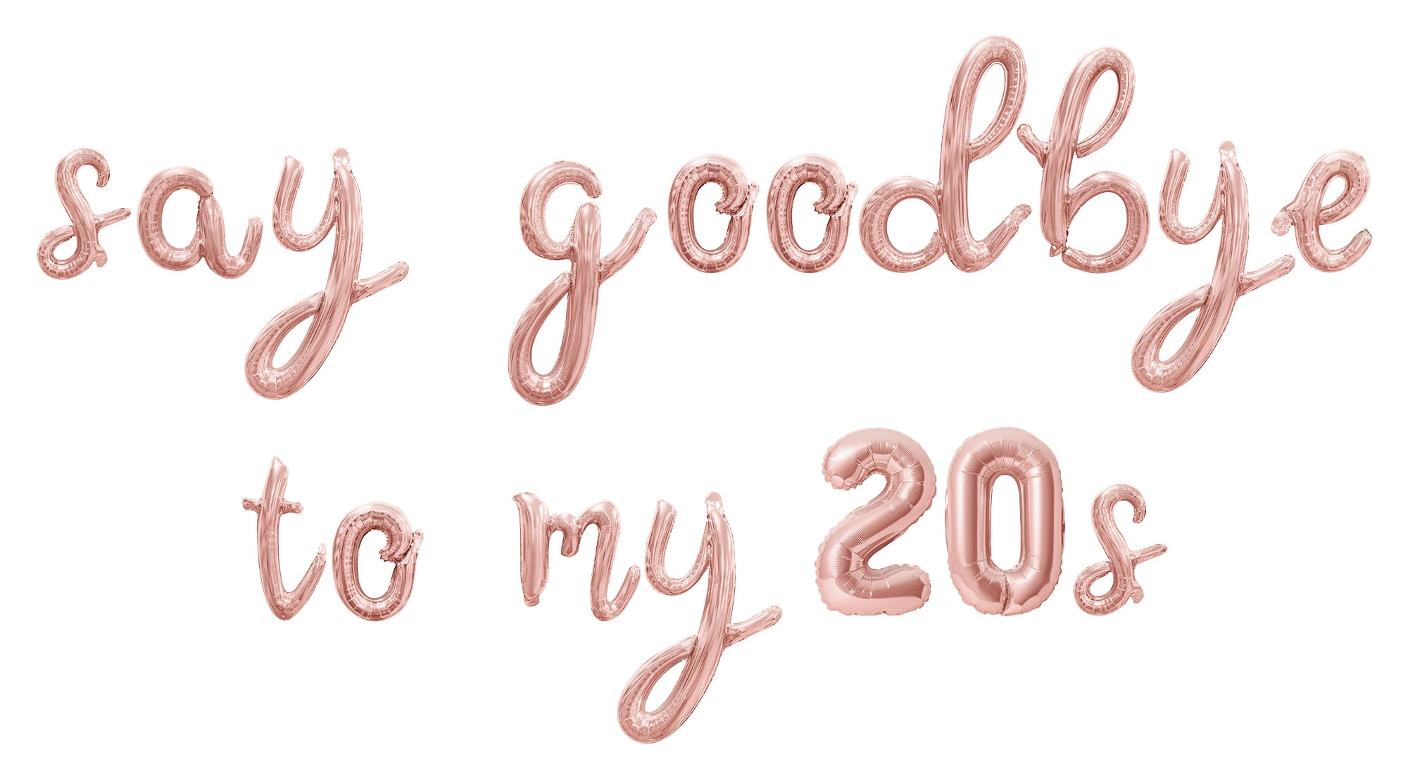 Cursive Script Letter Balloons - SAY GOODBYE TO MY 20S 16" Inch ...