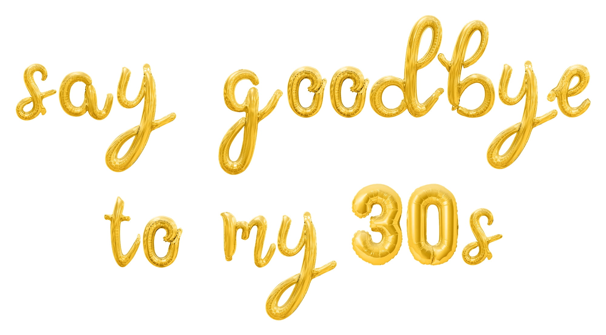 Cursive Script Letter Balloons - SAY GOODBYE TO MY 30S 16" Inch ...
