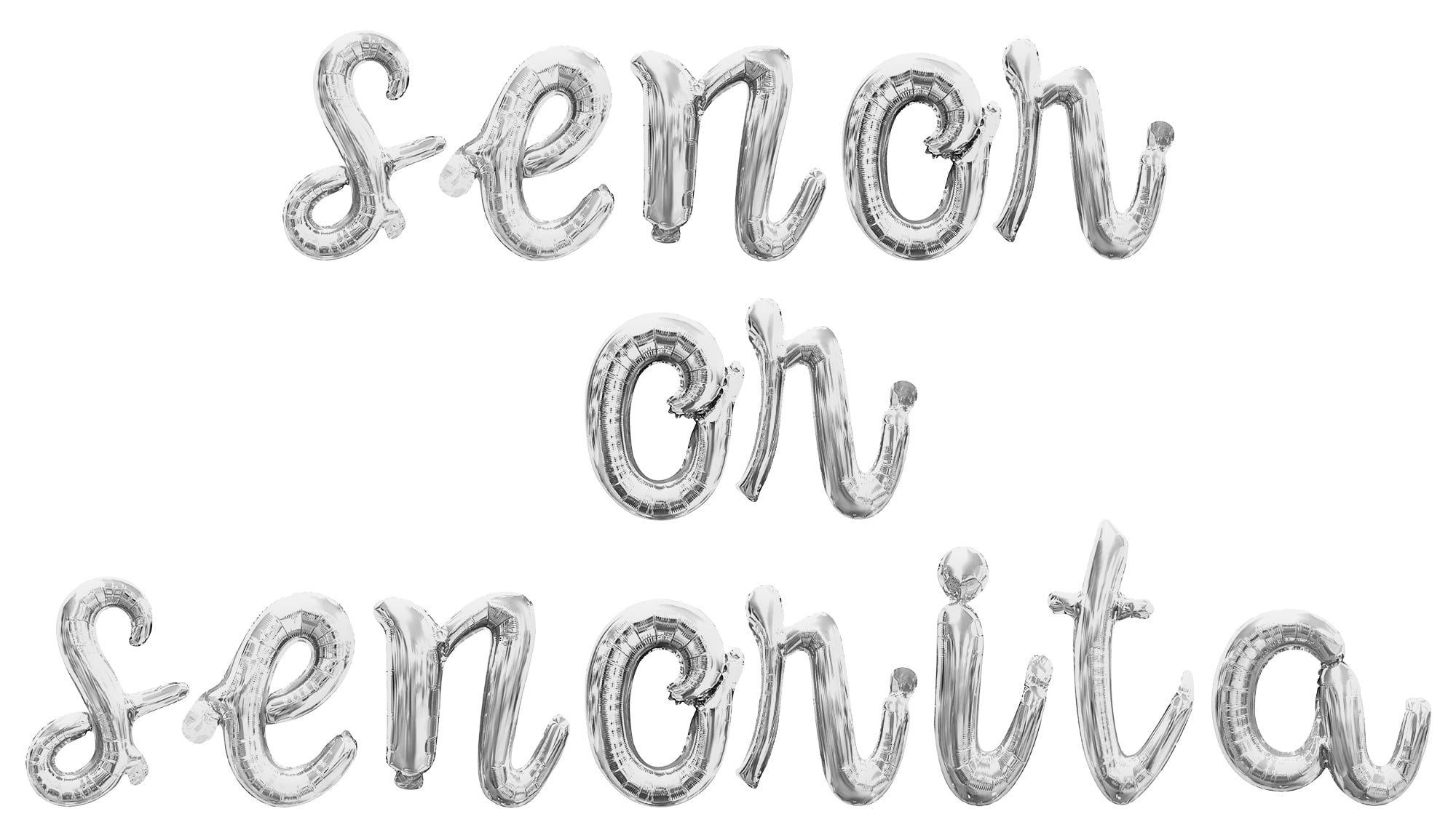 Cursive Script Letter Balloons - SENOR OR SENORITA 16" Inch Alphabet ...