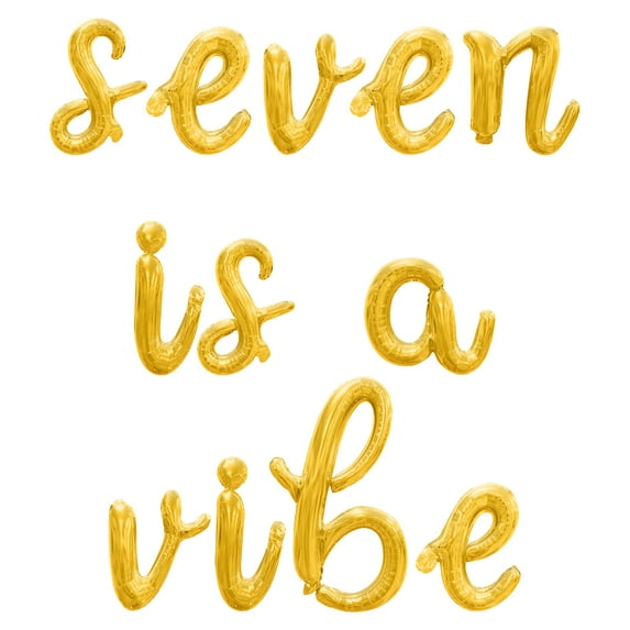 Cursive Script Letter Balloons - SEVEN IS A VIBE 16" Inch Alphabet ...