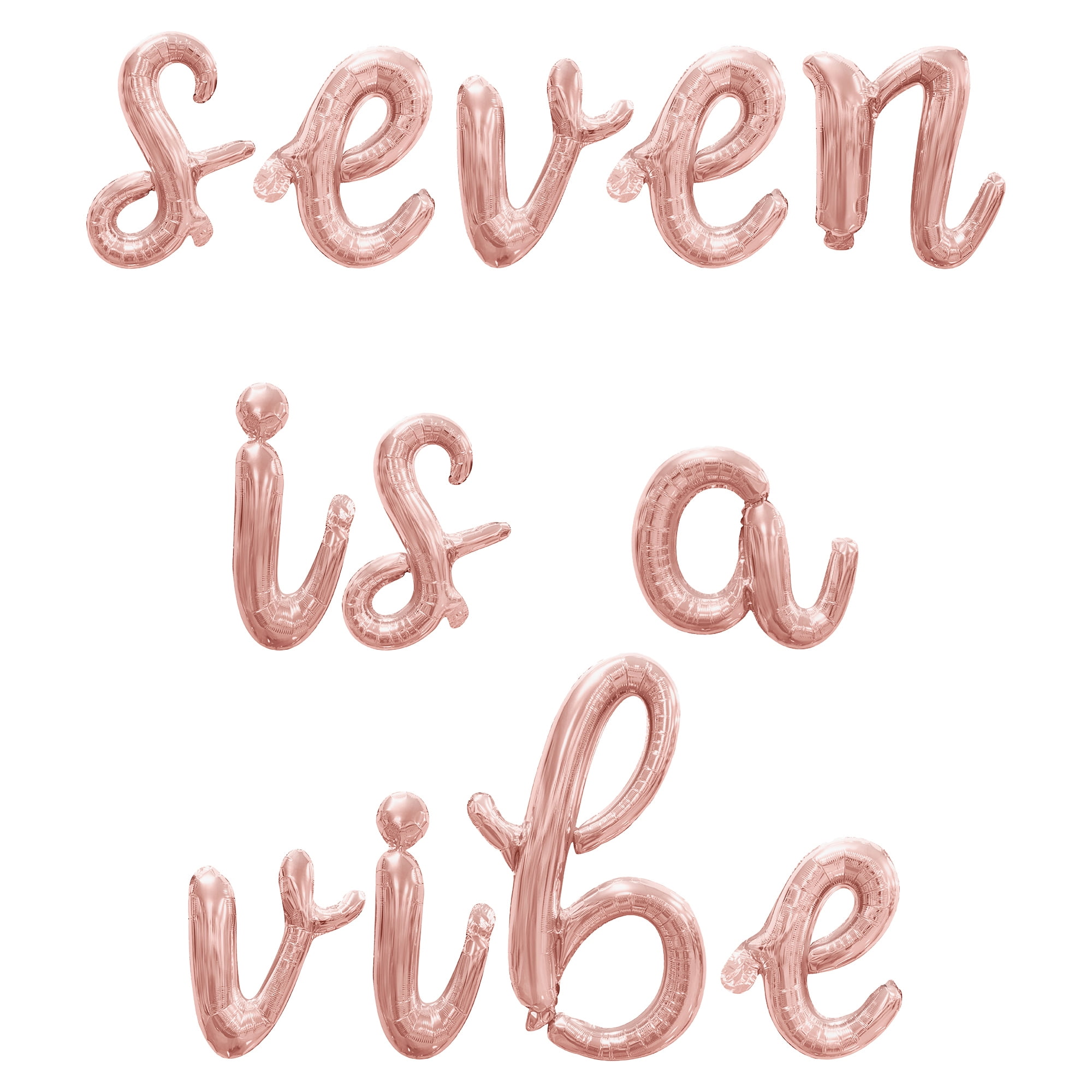 Cursive Script Letter Balloons - SEVEN IS A VIBE 16" Inch Alphabet ...