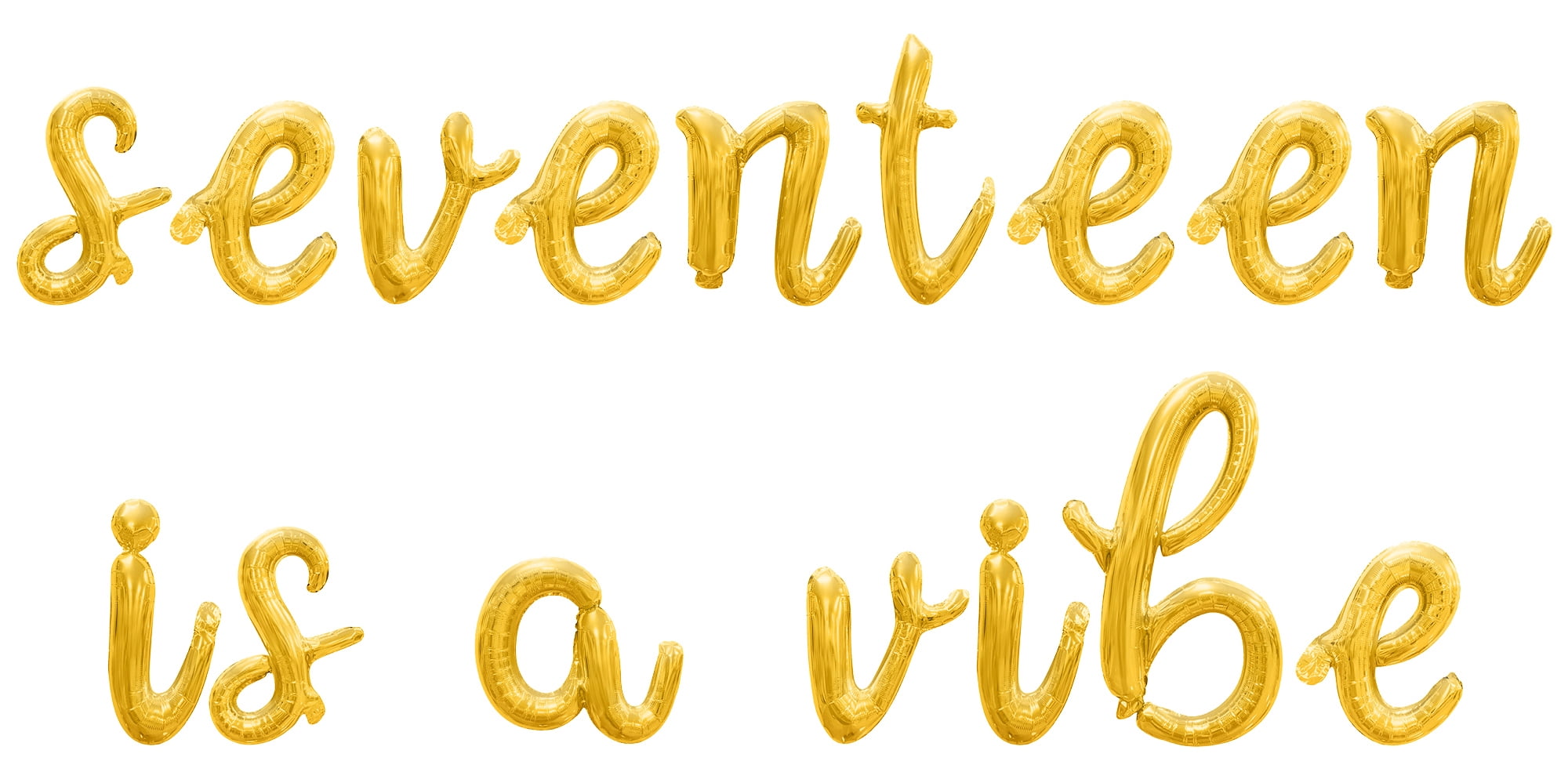 Cursive Script Letter Balloons - SEVENTEEN IS A VIBE 16" Inch Alphabet ...