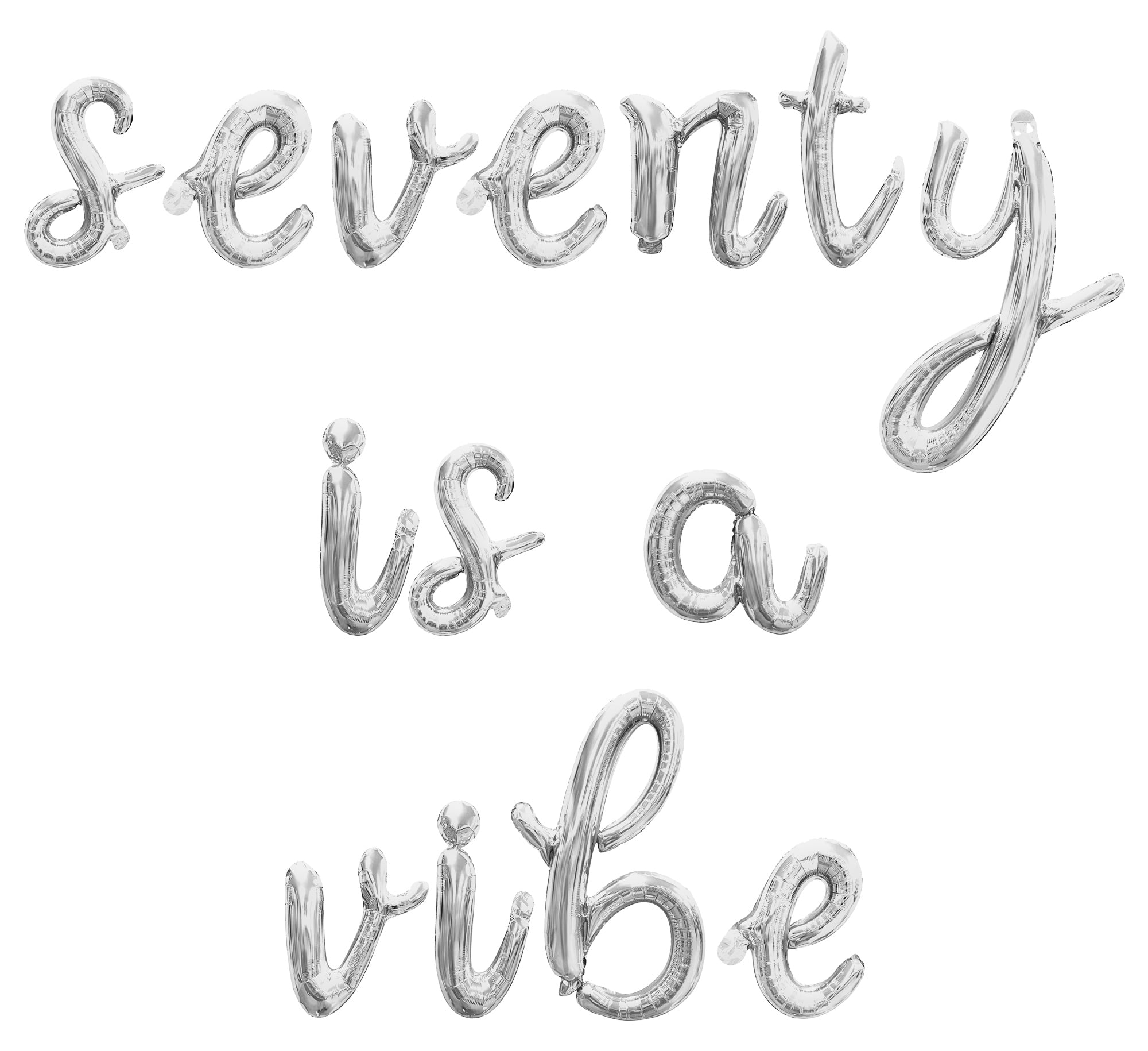 Cursive Script Letter Balloons - SEVENTY IS A VIBE 16" Inch Alphabet ...
