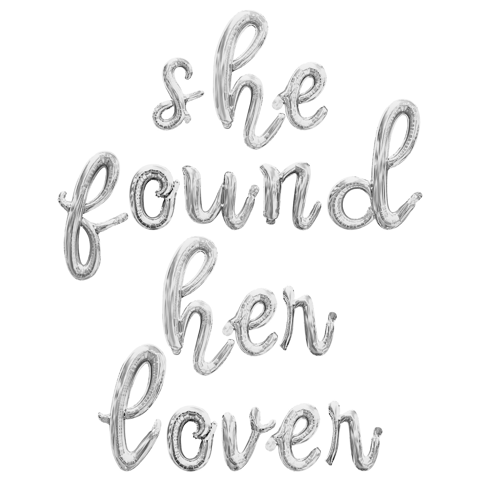 Cursive Script Letter Balloons - SHE FOUND HER LOVER 16" Inch Alphabet ...
