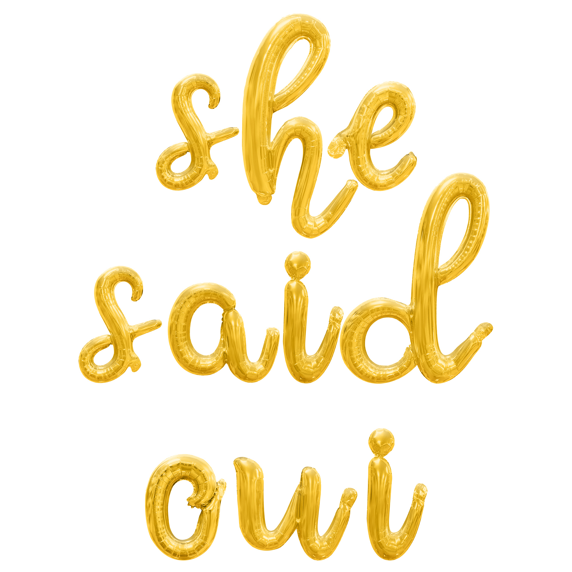 Cursive Script Letter Balloons - SHE SAID OUI 16" Inch Alphabet Letters ...