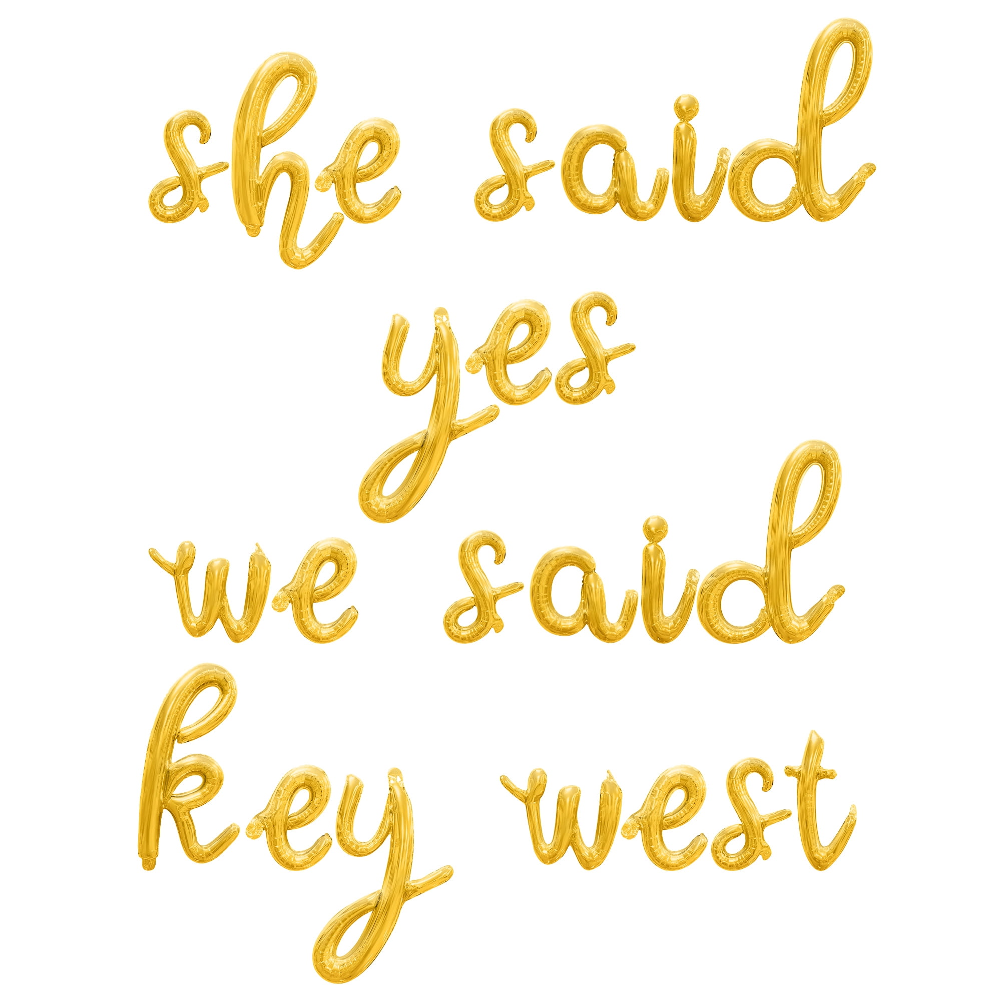 Cursive Script Letter Balloons - SHE SAID YES WE SAID KEY WEST 16" Inch ...