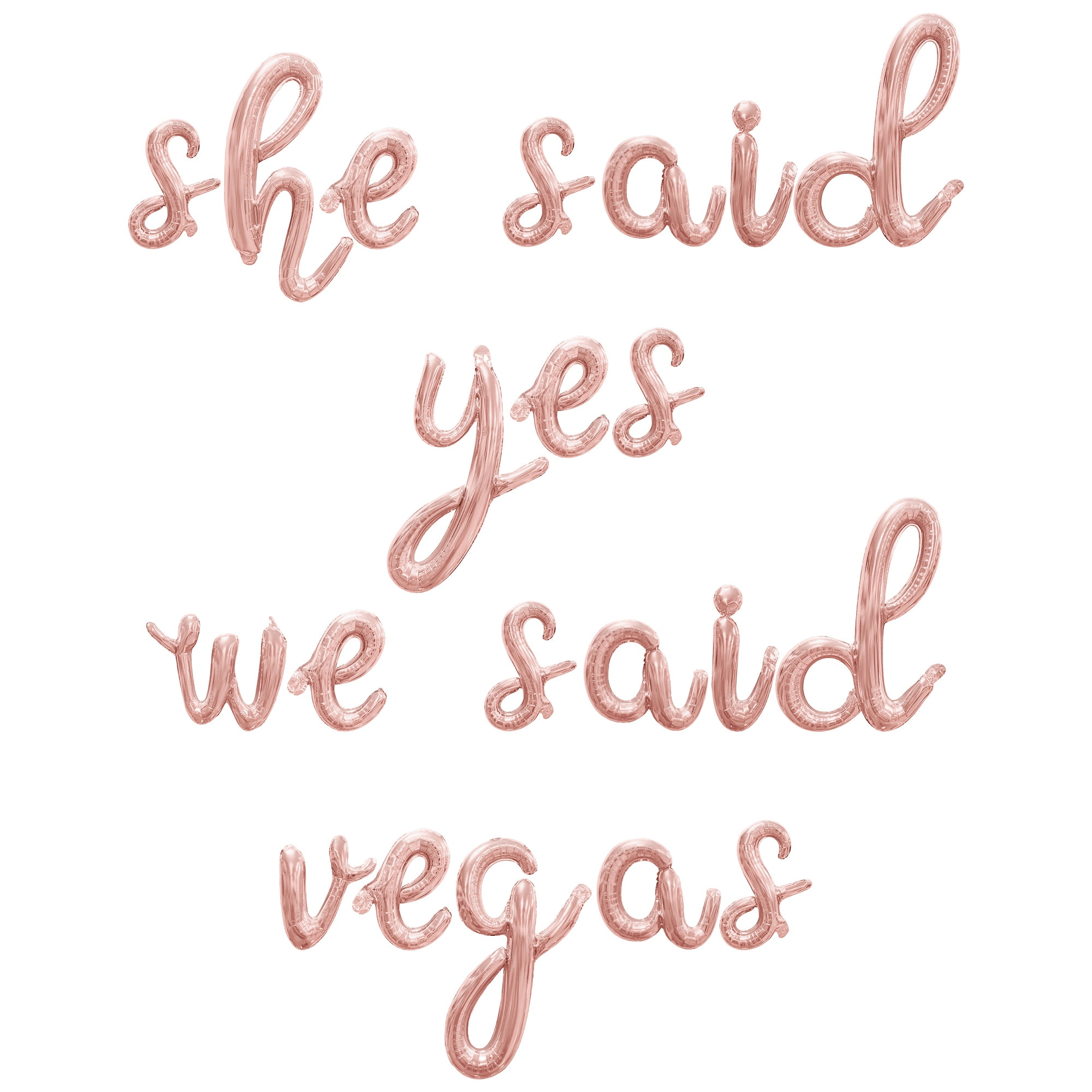 Cursive Script Letter Balloons - SHE SAID YES WE SAID VEGAS 16" Inch ...