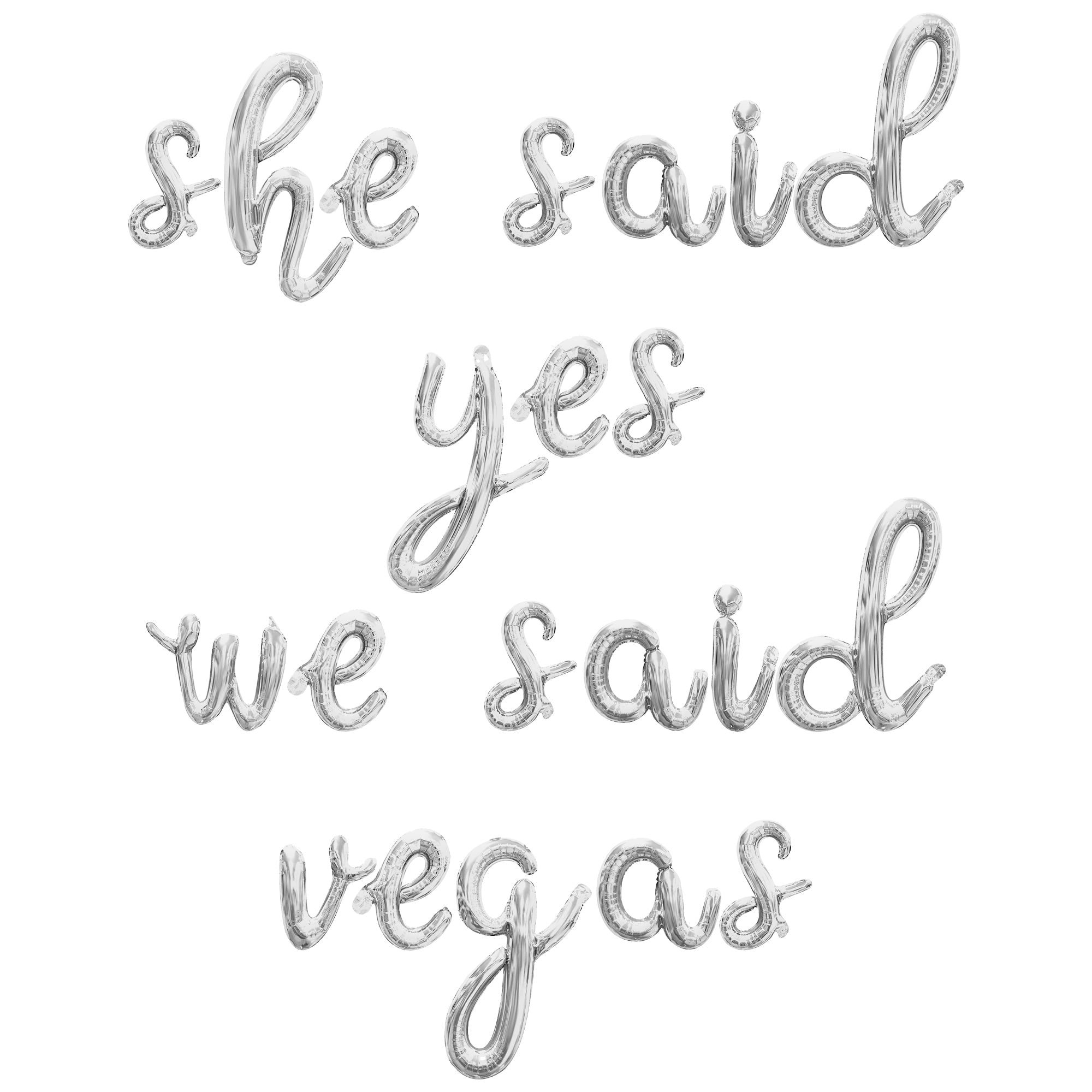 Cursive Script Letter Balloons - SHE SAID YES WE SAID VEGAS 16" Inch ...