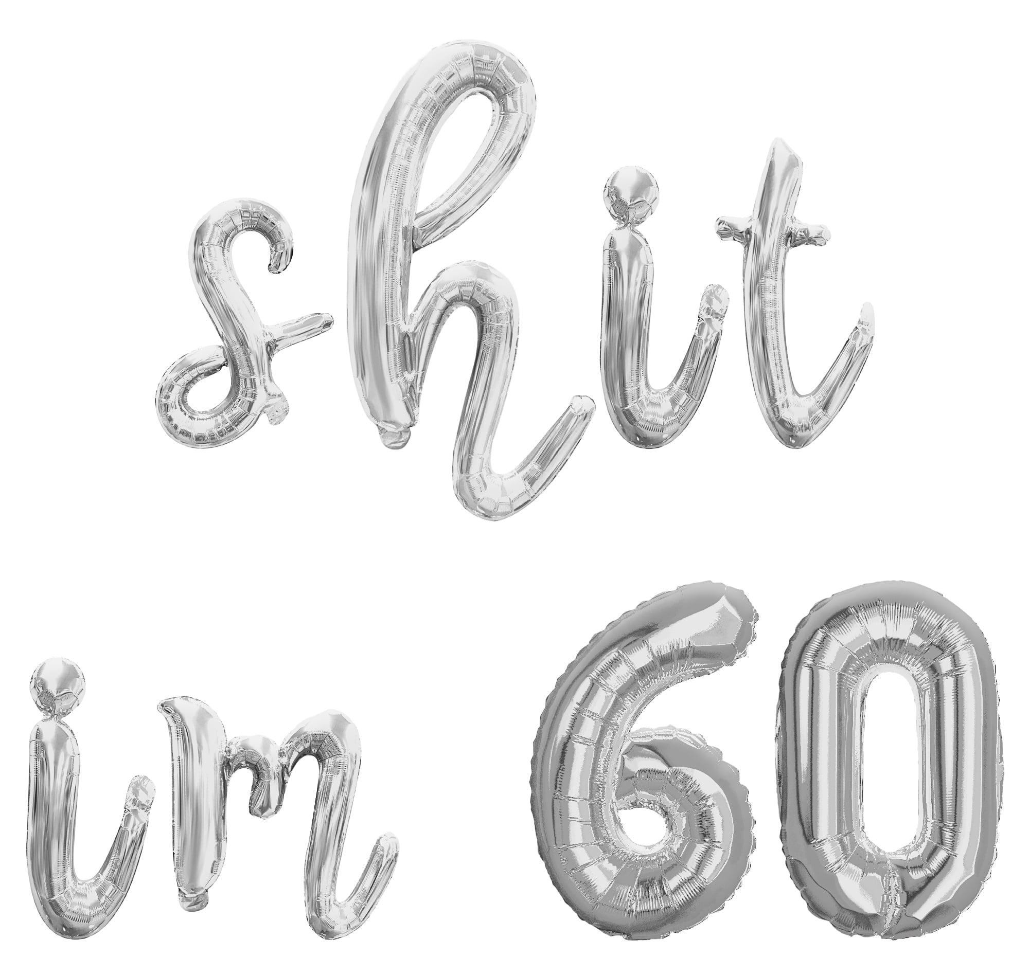Cursive Script Letter Balloons - SHIT IM 60 16" Inch Alphabet Letters ...