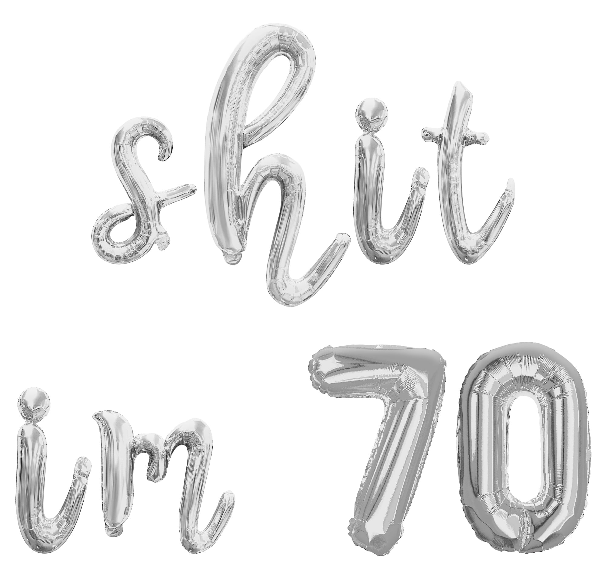 Cursive Script Letter Balloons - SHIT IM 70 16" Inch Alphabet Letters ...