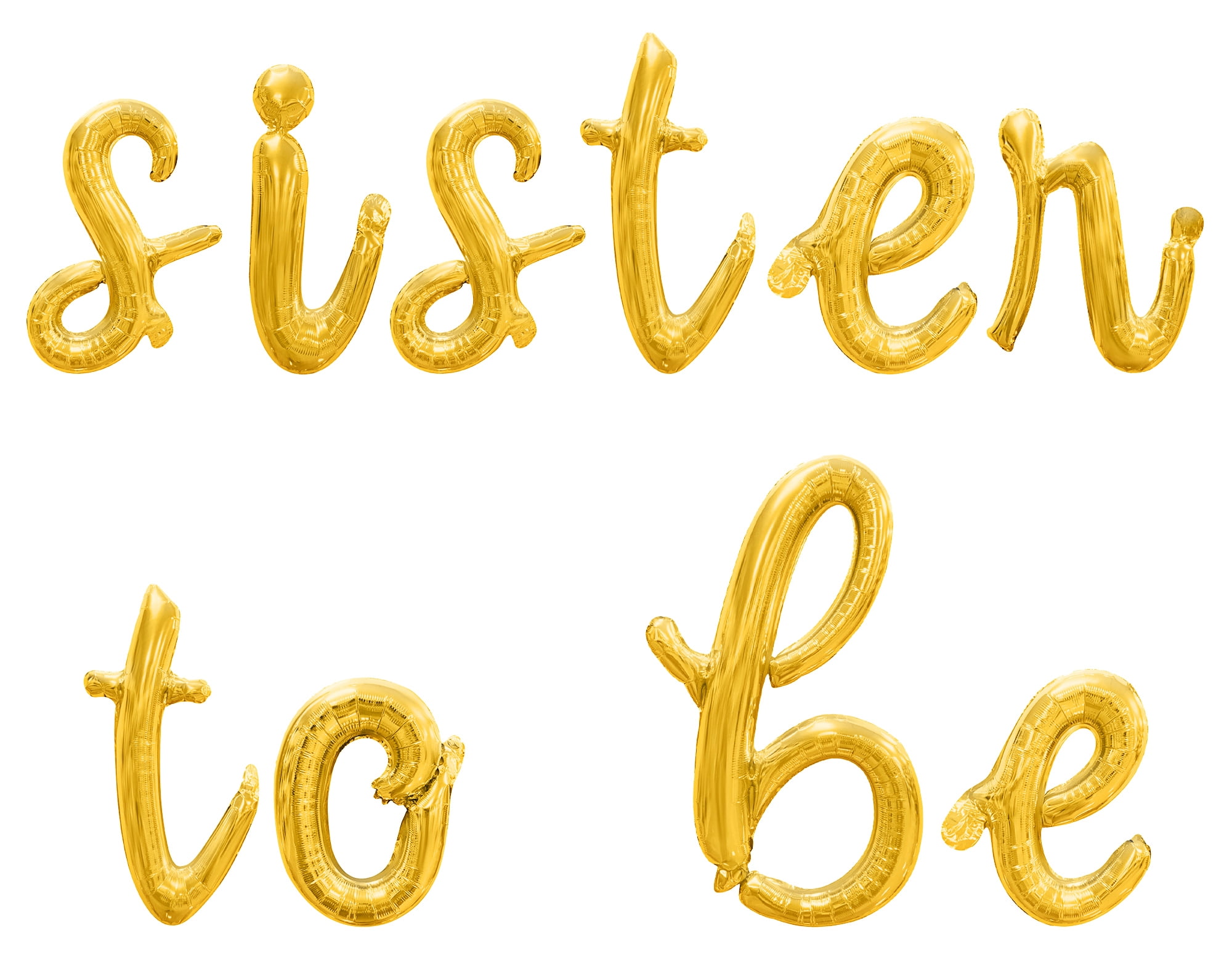 Cursive Script Letter Balloons - SISTER TO BE 16" Inch Alphabet Letters ...