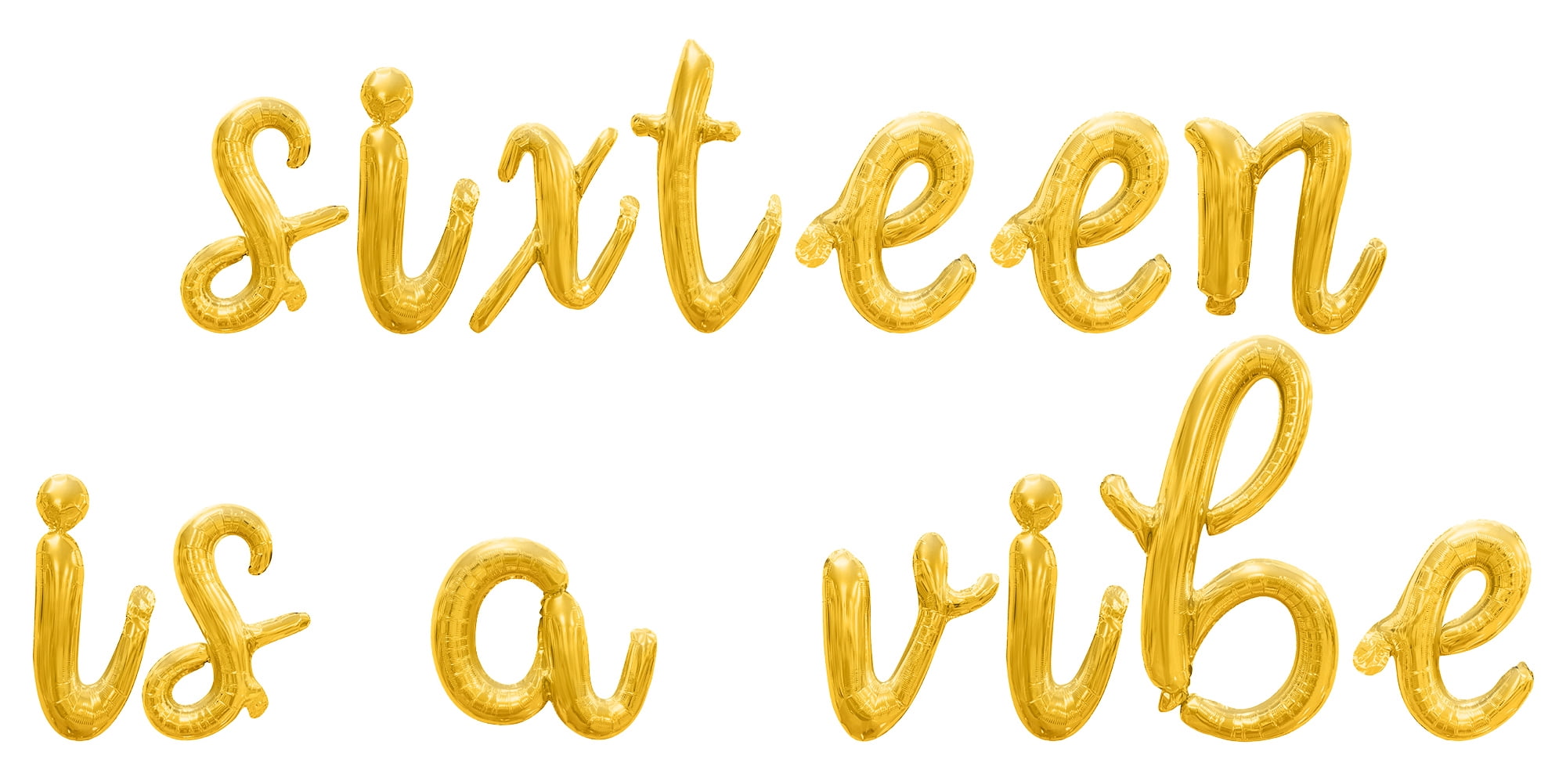 Cursive Script Letter Balloons - SIXTEEN IS A VIBE 16" Inch Alphabet ...