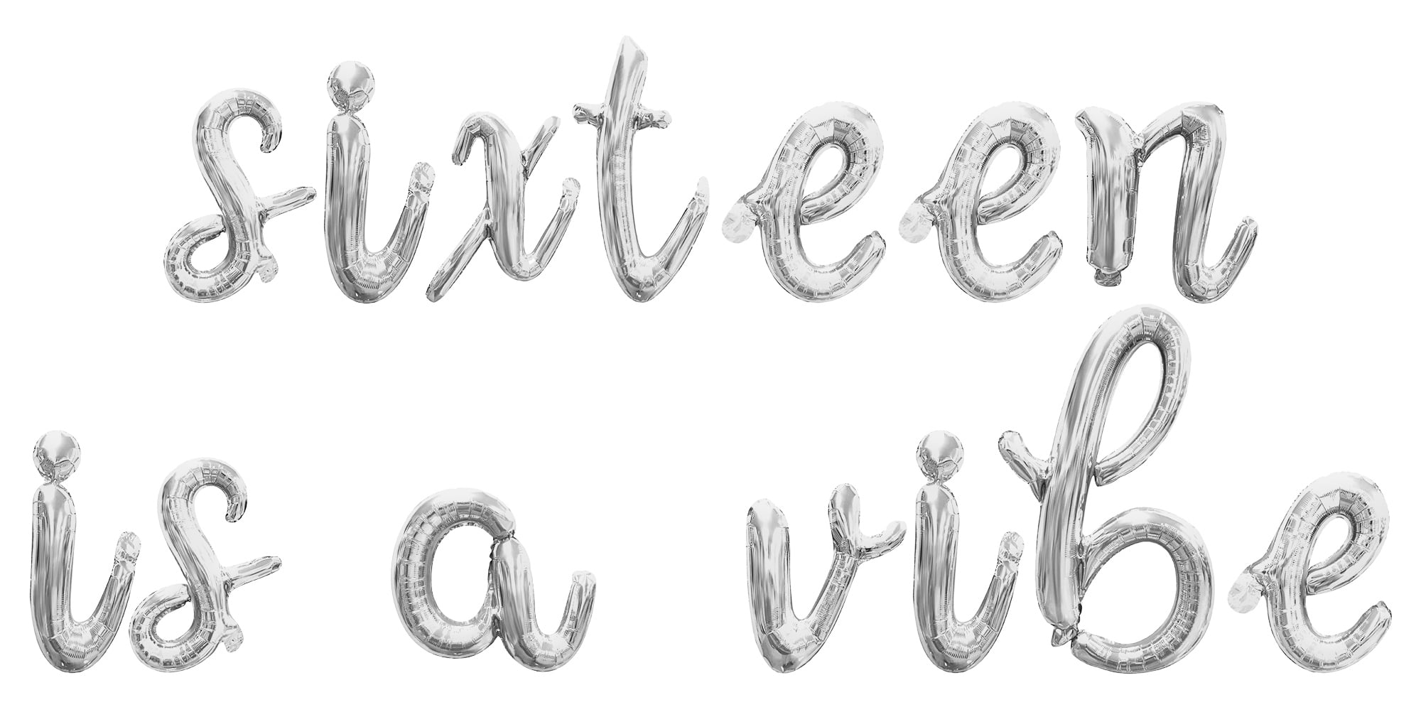 Cursive Script Letter Balloons - SIXTEEN IS A VIBE 16" Inch Alphabet ...