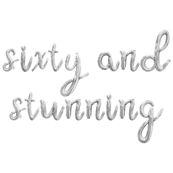 Cursive Script Letter Balloons - SIXTY AND STUNNING 16" Inch Alphabet ...