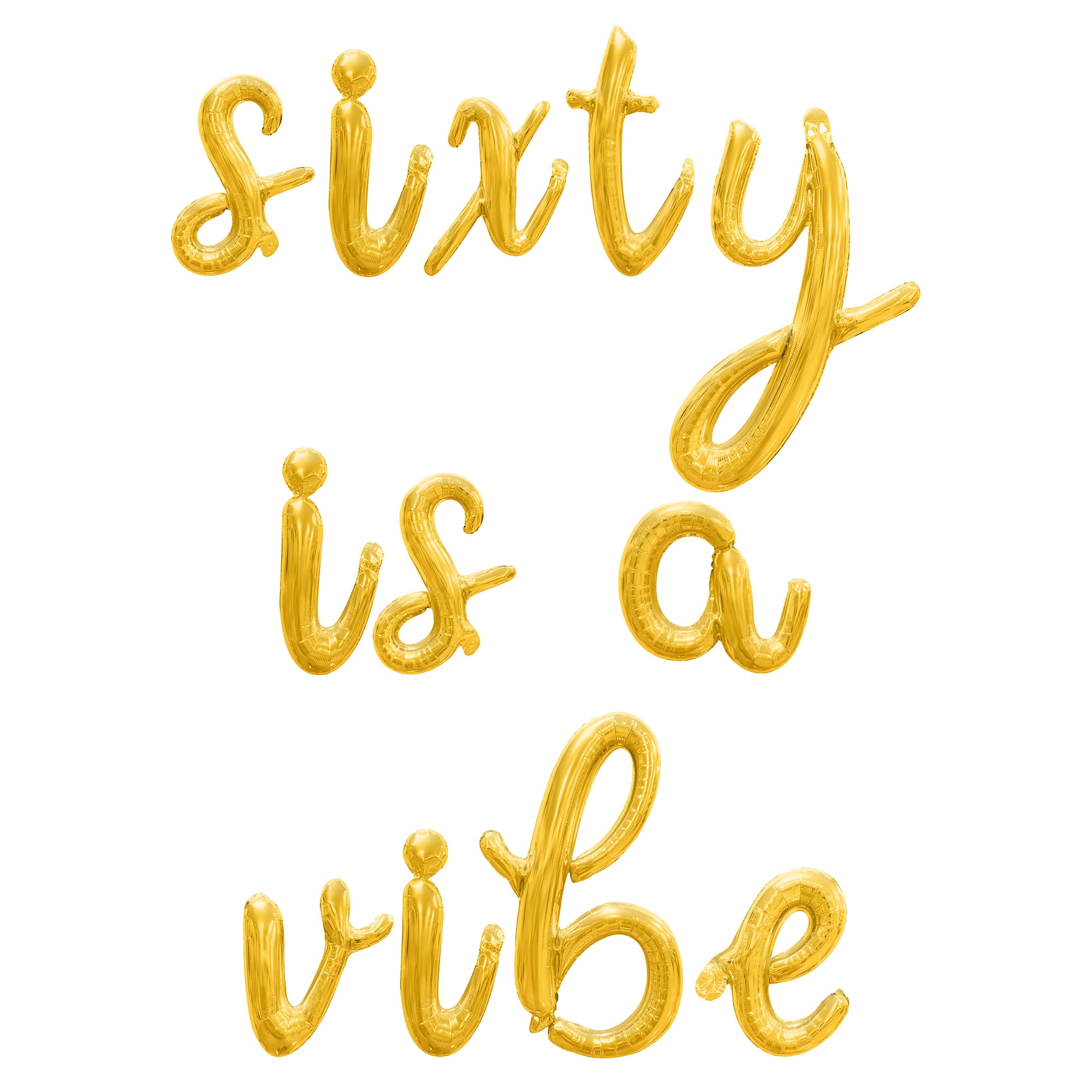 Cursive Script Letter Balloons - SIXTY IS A VIBE 16" Inch Alphabet ...