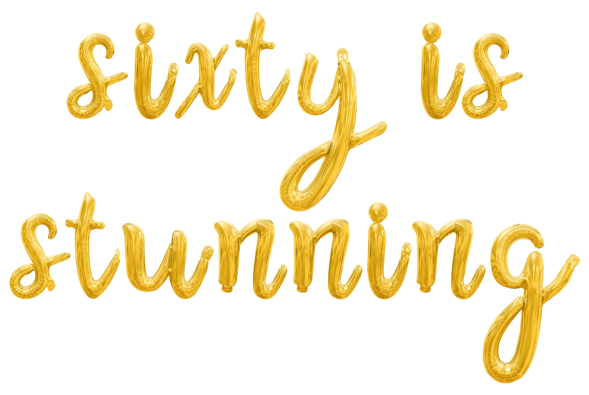 Cursive Script Letter Balloons - SIXTY IS STUNNING 16" Inch Alphabet ...