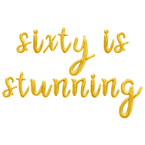 Cursive Script Letter Balloons - SIXTY IS STUNNING 16" Inch Alphabet ...