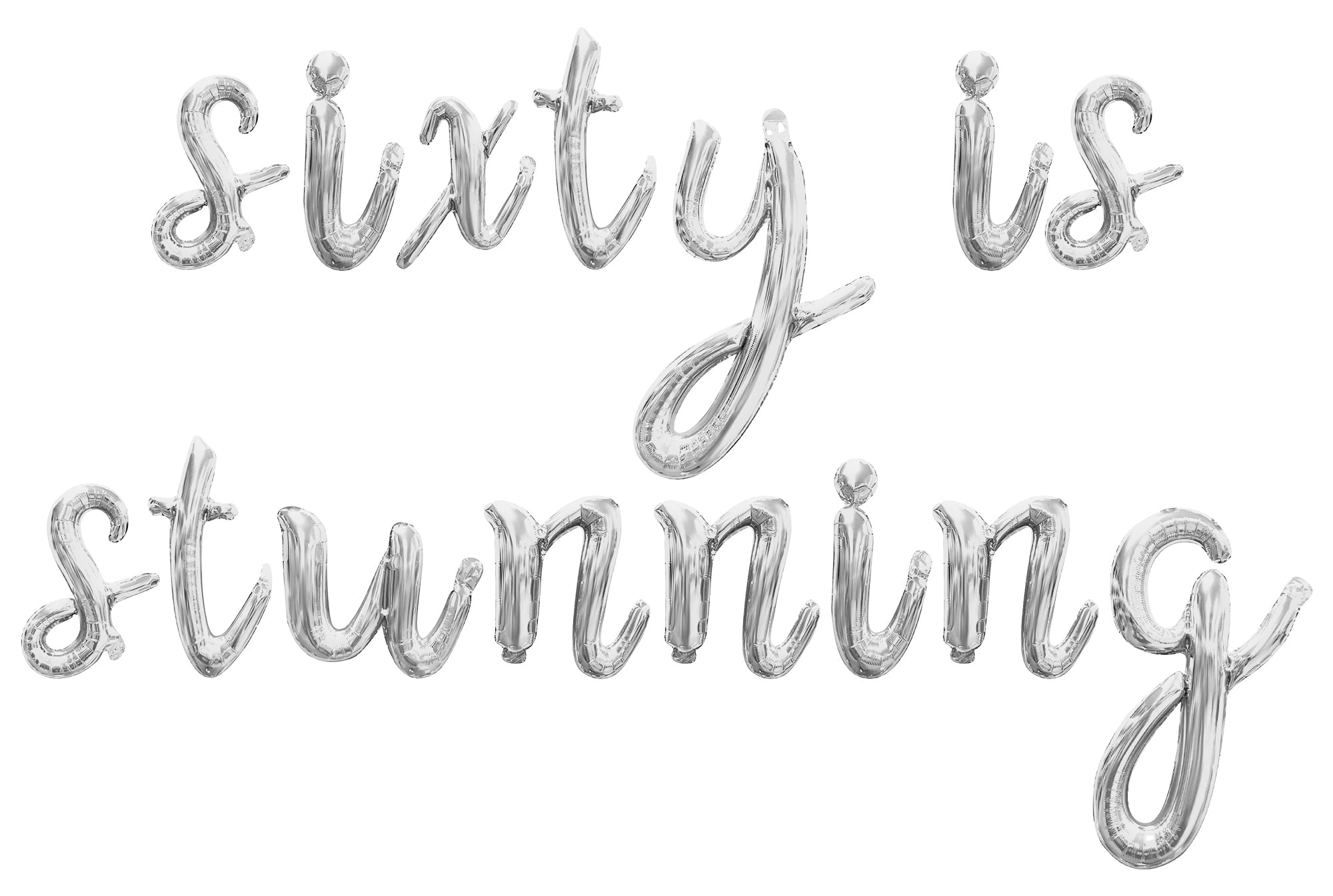 Cursive Script Letter Balloons - SIXTY IS STUNNING 16" Inch Alphabet ...