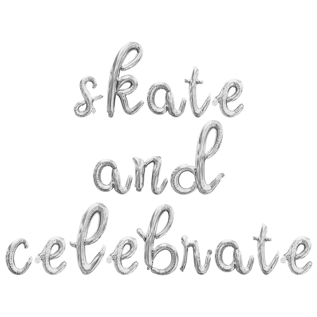 Cursive Script Letter Balloons - SKATE AND CELEBRATE 16" Inch Alphabet ...