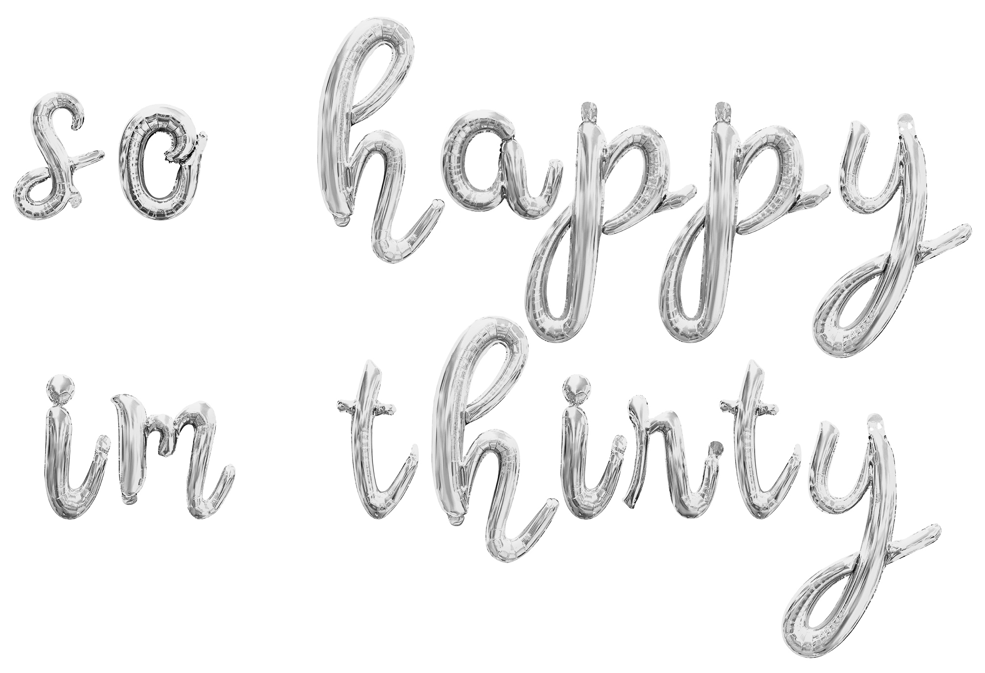 Cursive Script Letter Balloons - SO HAPPY IM THIRTY 16" Inch Alphabet ...