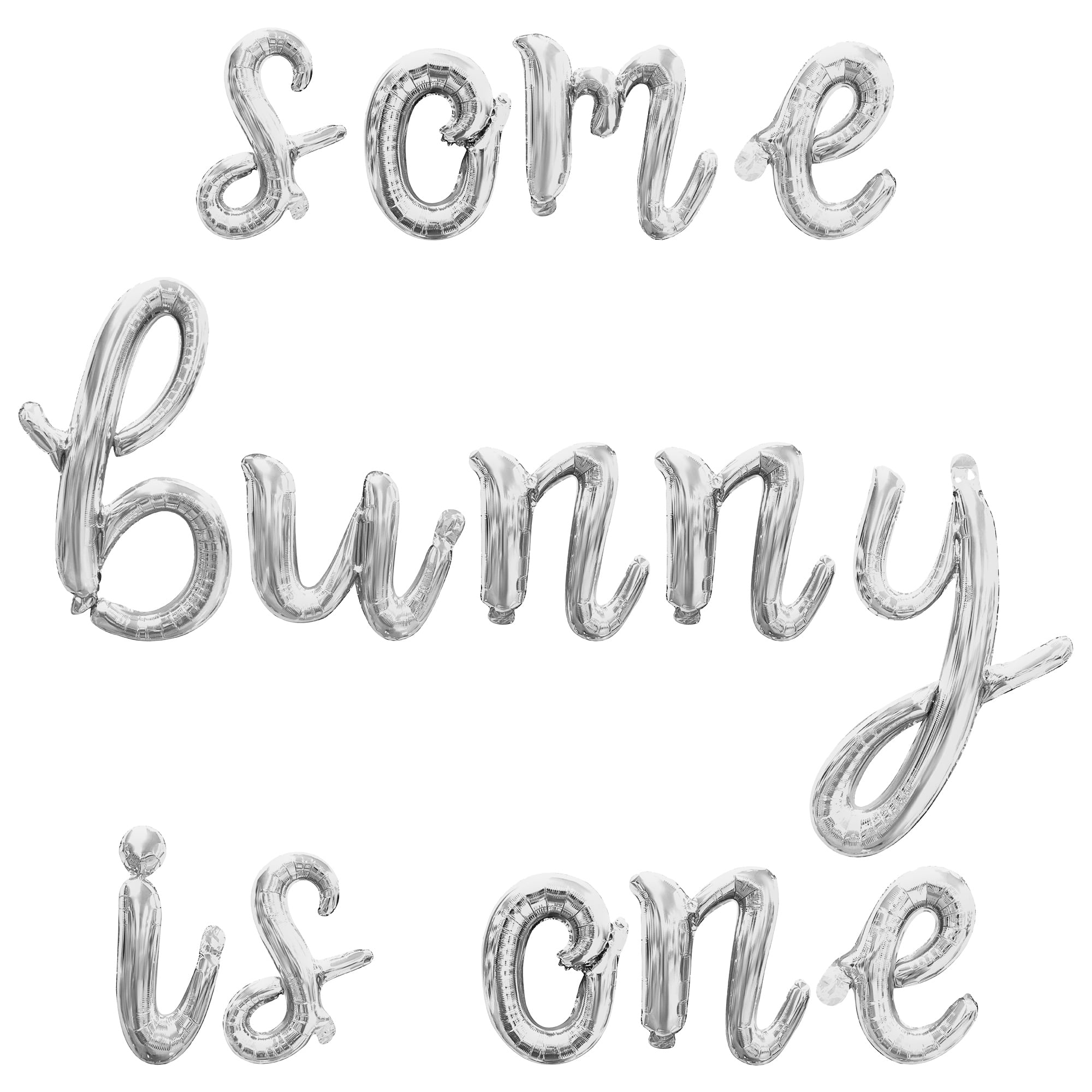 Cursive Script Letter Balloons - SOME BUNNY IS ONE 16" Inch Alphabet ...