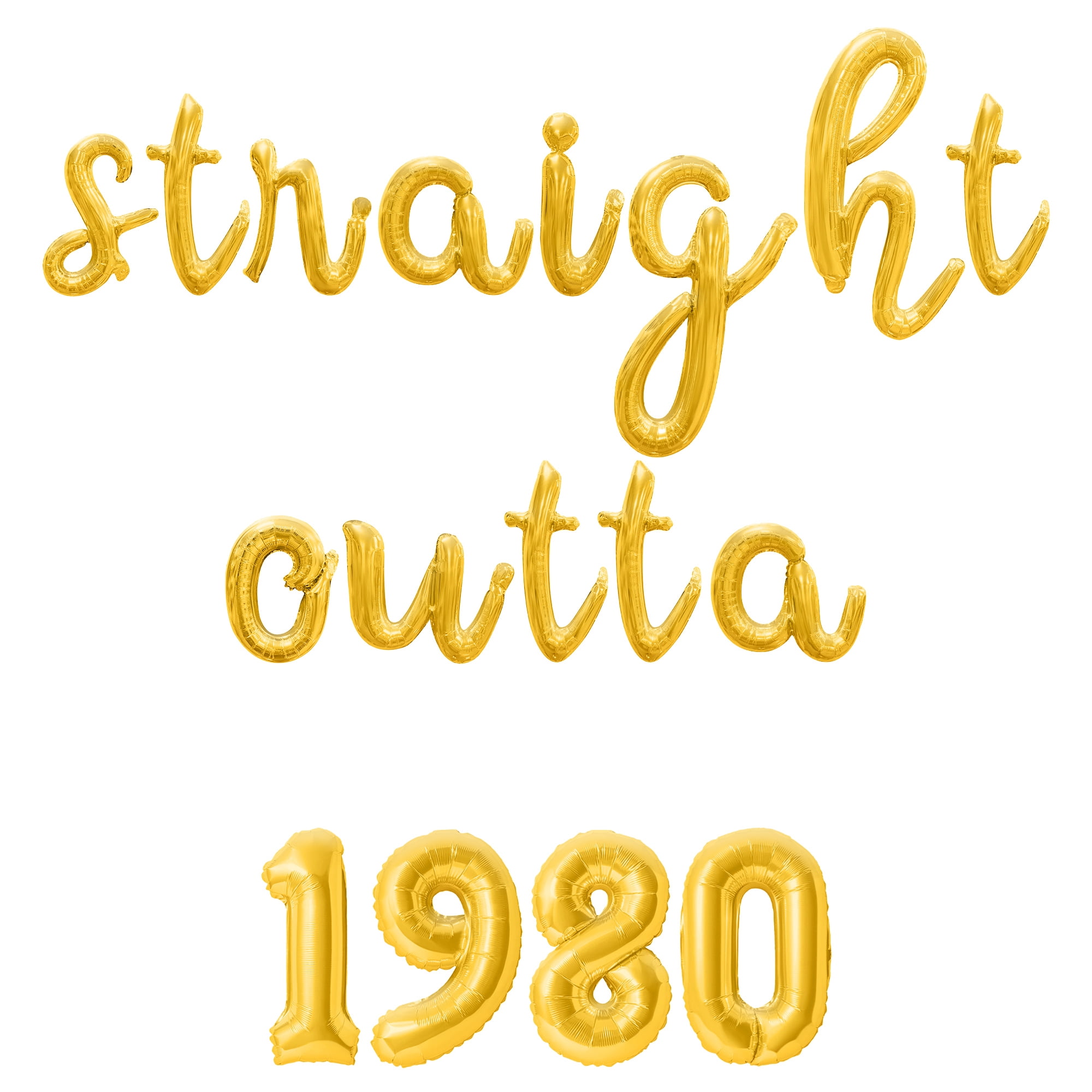 Cursive Script Letter Balloons - STRAIGHT OUTTA 1980 16" Inch Alphabet ...