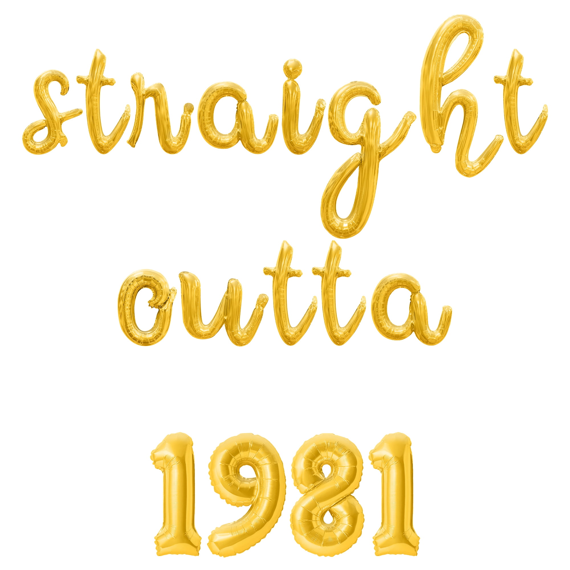 Cursive Script Letter Balloons - STRAIGHT OUTTA 1981 16" Inch Alphabet ...